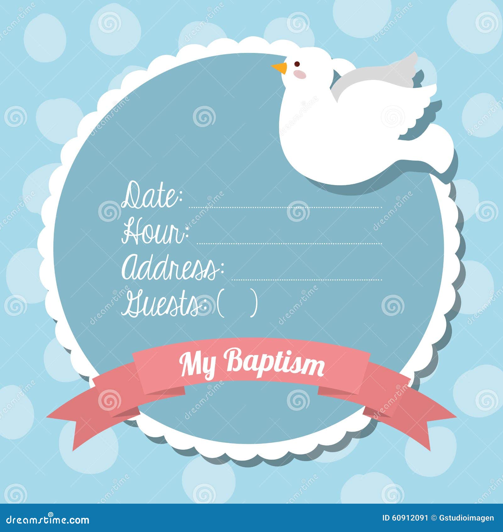 Baptism invitation design stock vector. Illustration of catholic - 60912091