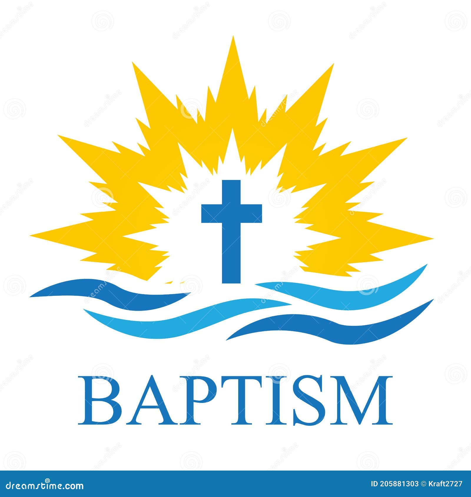 Baptism Water Cross Logo Vector Illustration | CartoonDealer.com #205881308