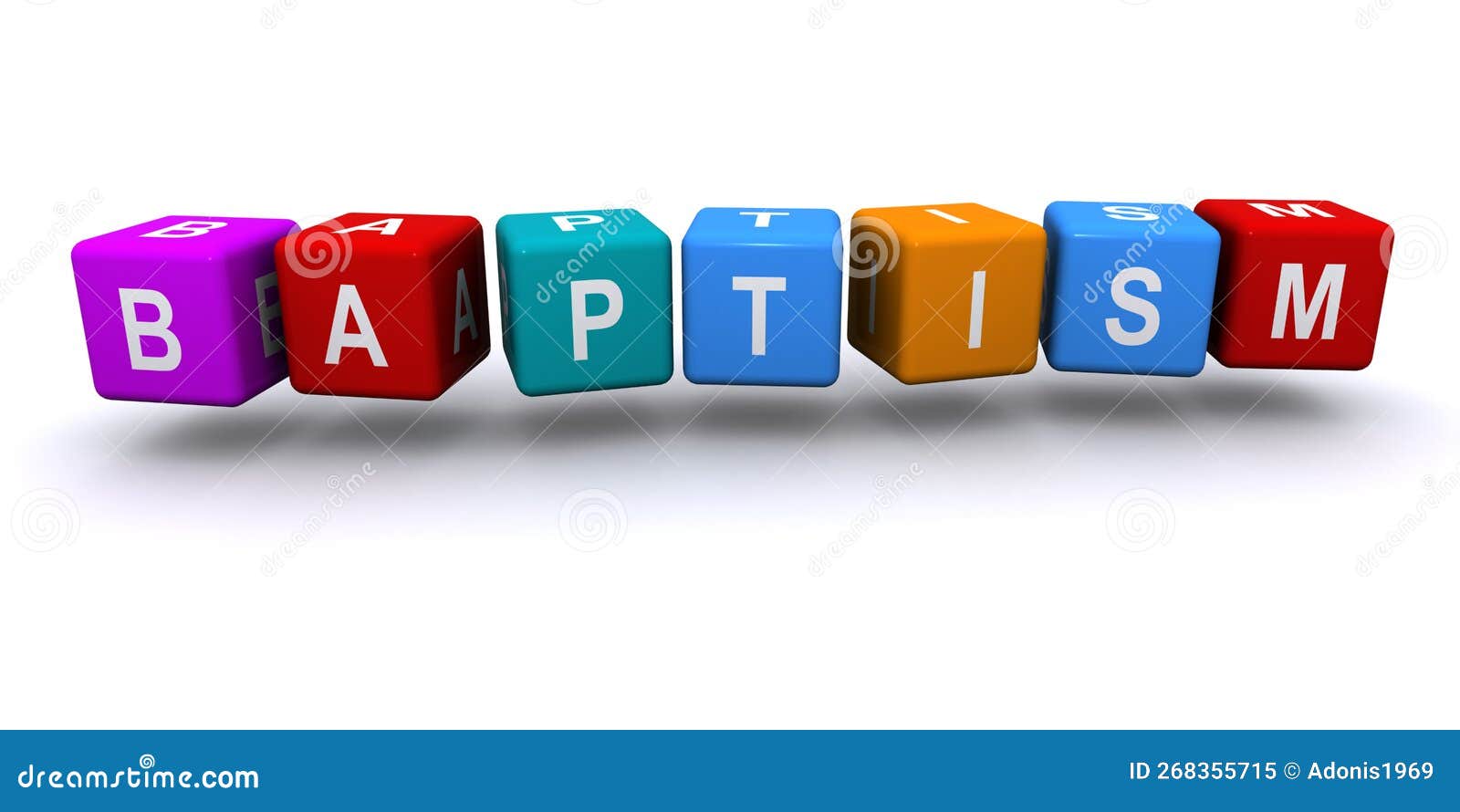 Baptism Word Block on White Stock Illustration - Illustration of godly ...