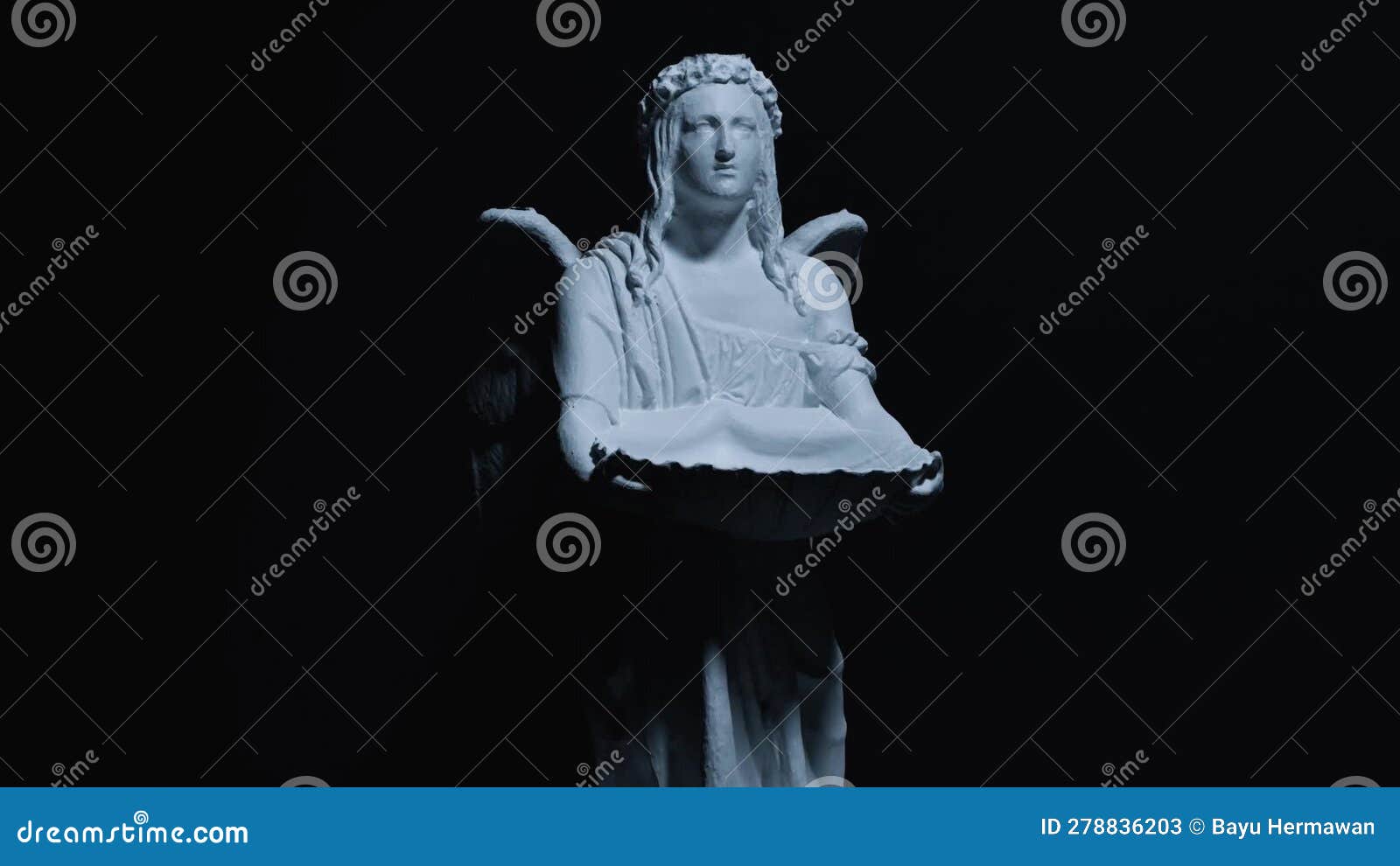 Baptismal Angel Kneeling Statue Motion Graphics, 3D Animation. Stock ...