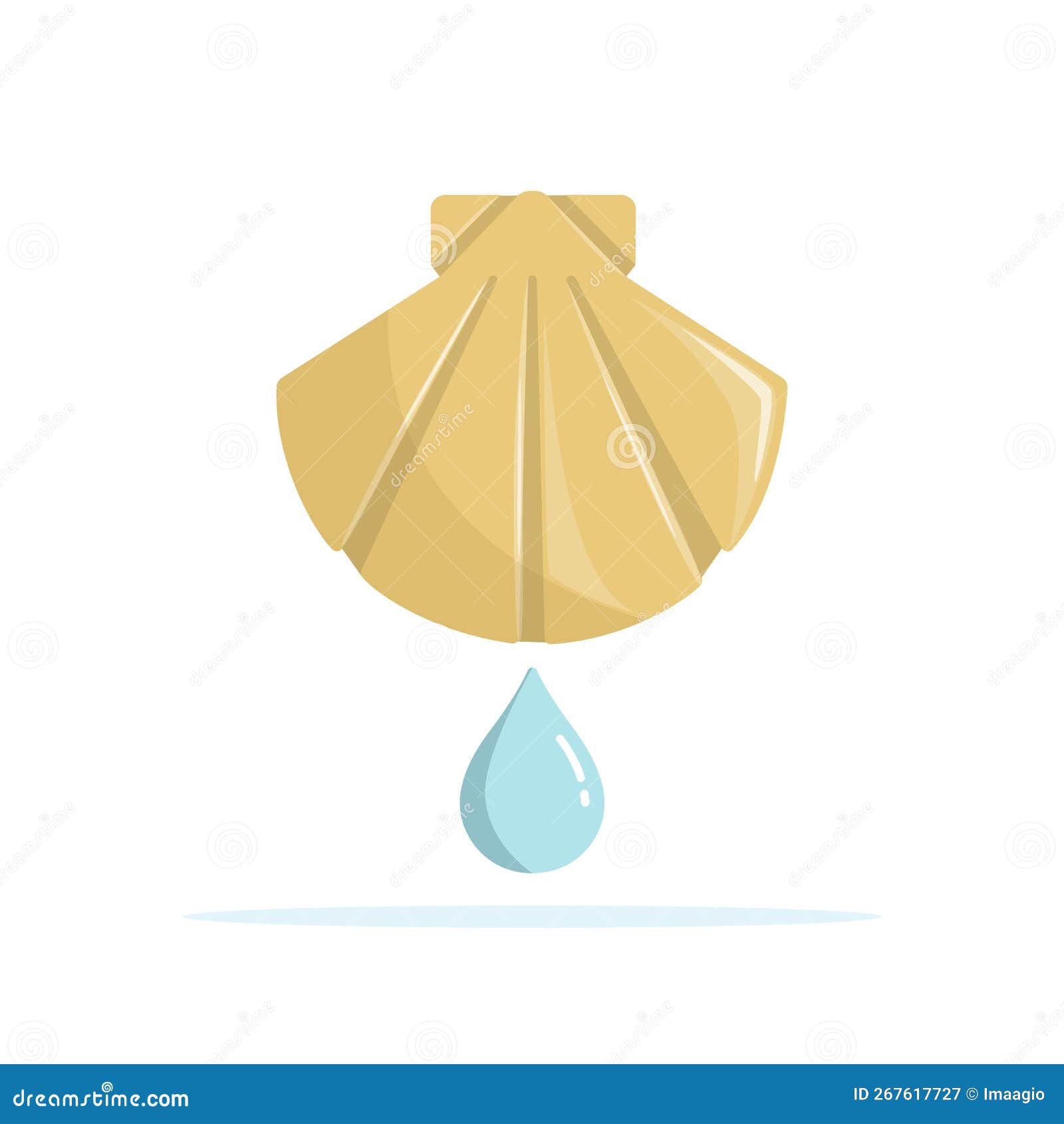 Baptismal Shell Icon And A Water Drop Cartoon Vector | CartoonDealer ...