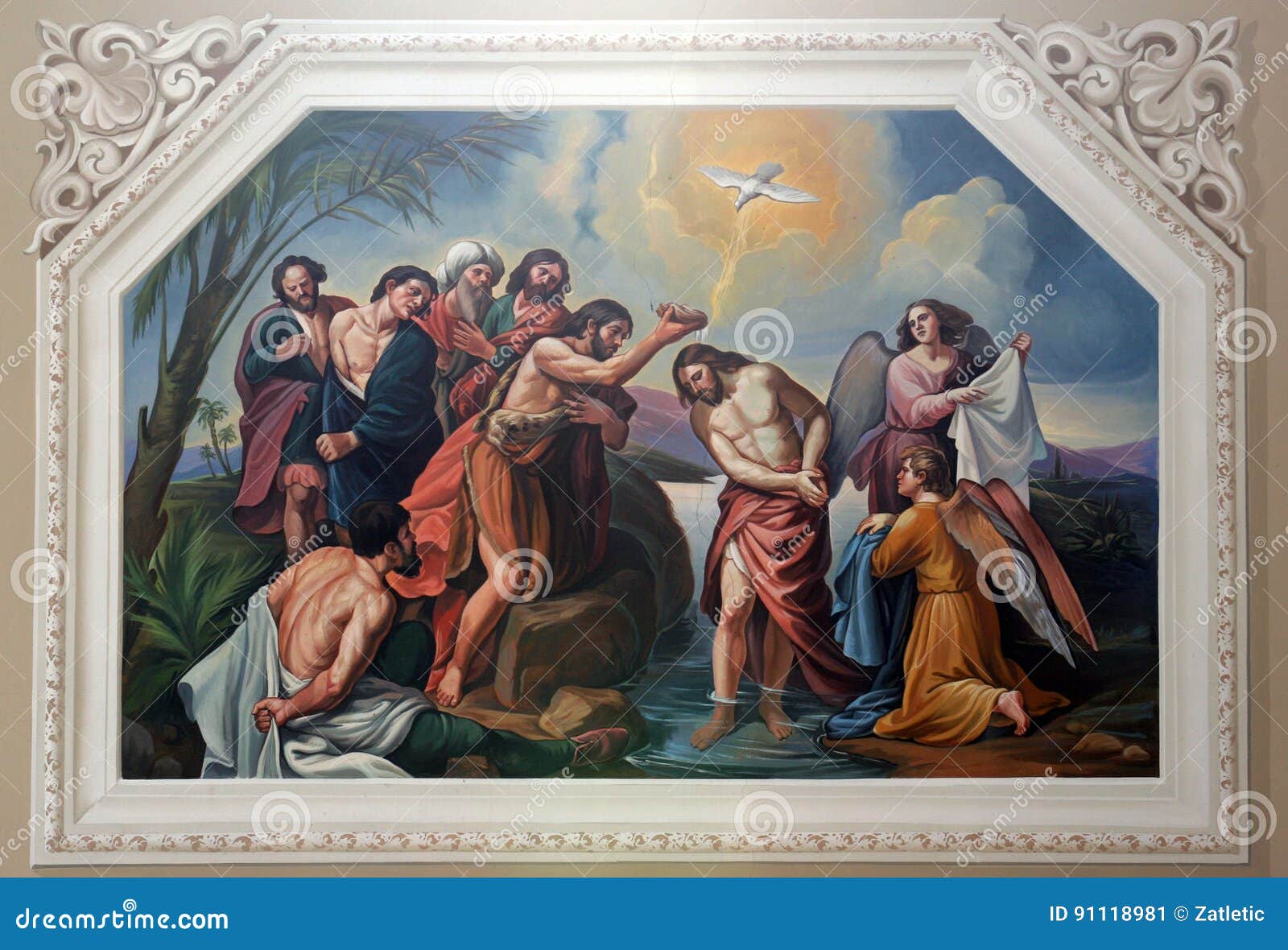 Baptismo do senhor imagem de stock. Imagem de cruz, bonito - 91118981