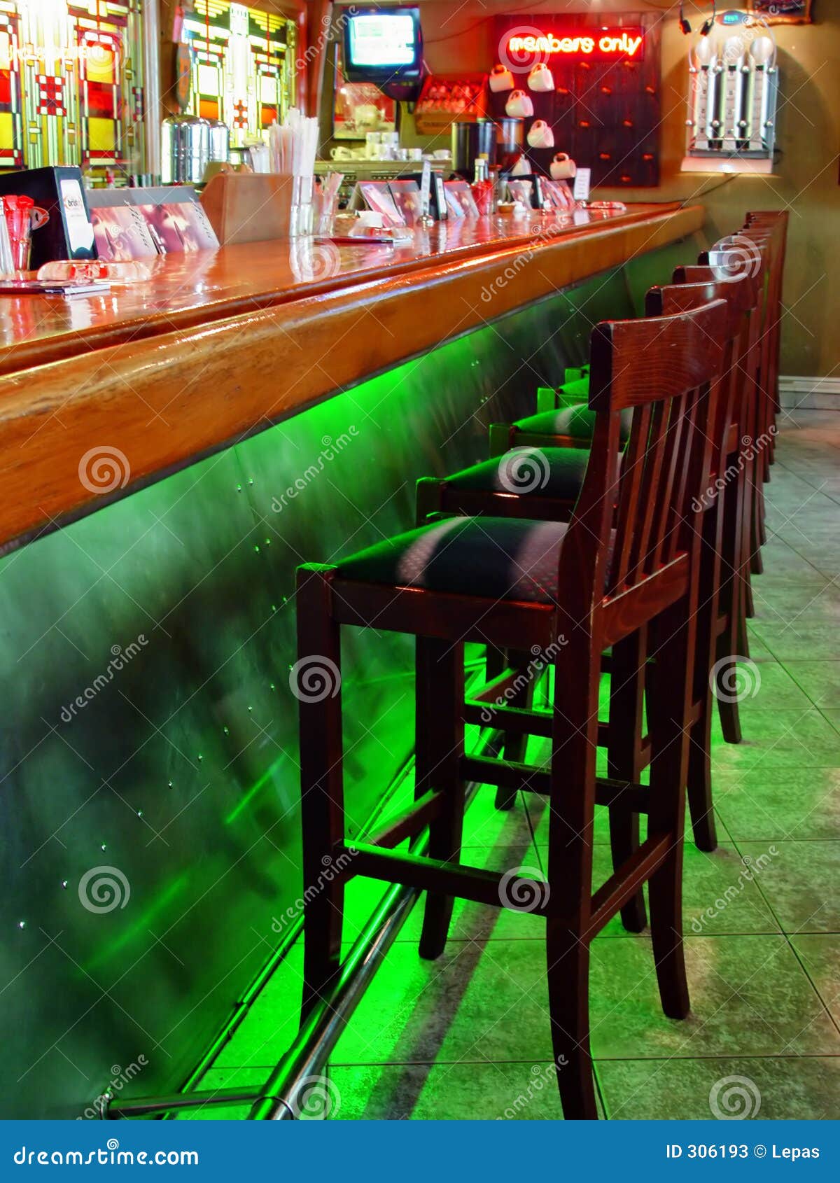 Bar stock image. Image of cafe, chair, counter, rack, interior - 306193