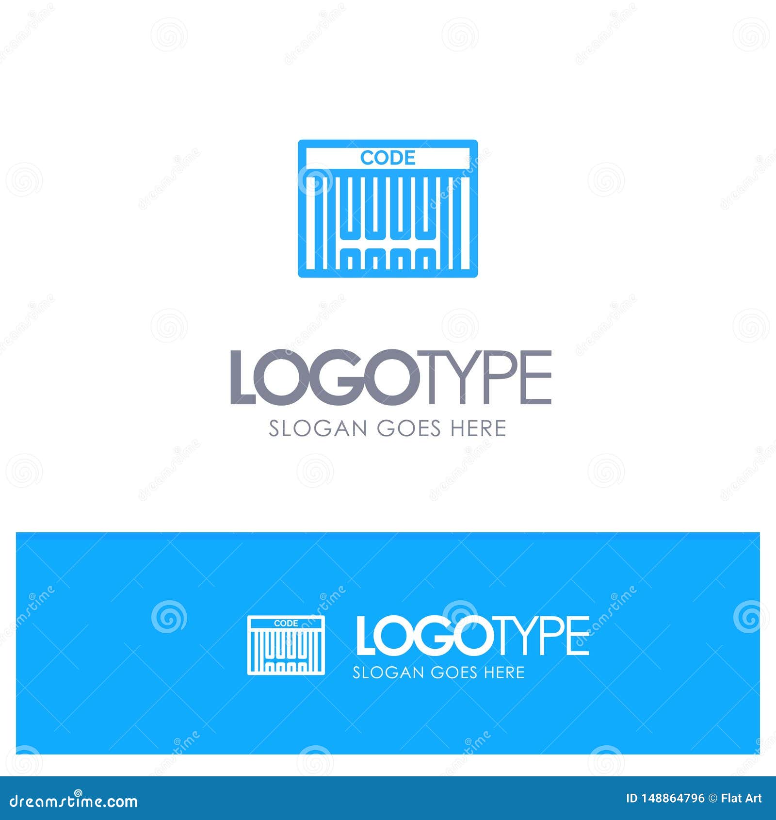 Bar, Barcode, Code, Shopping Blue Logo Line Style Stock Vector ...