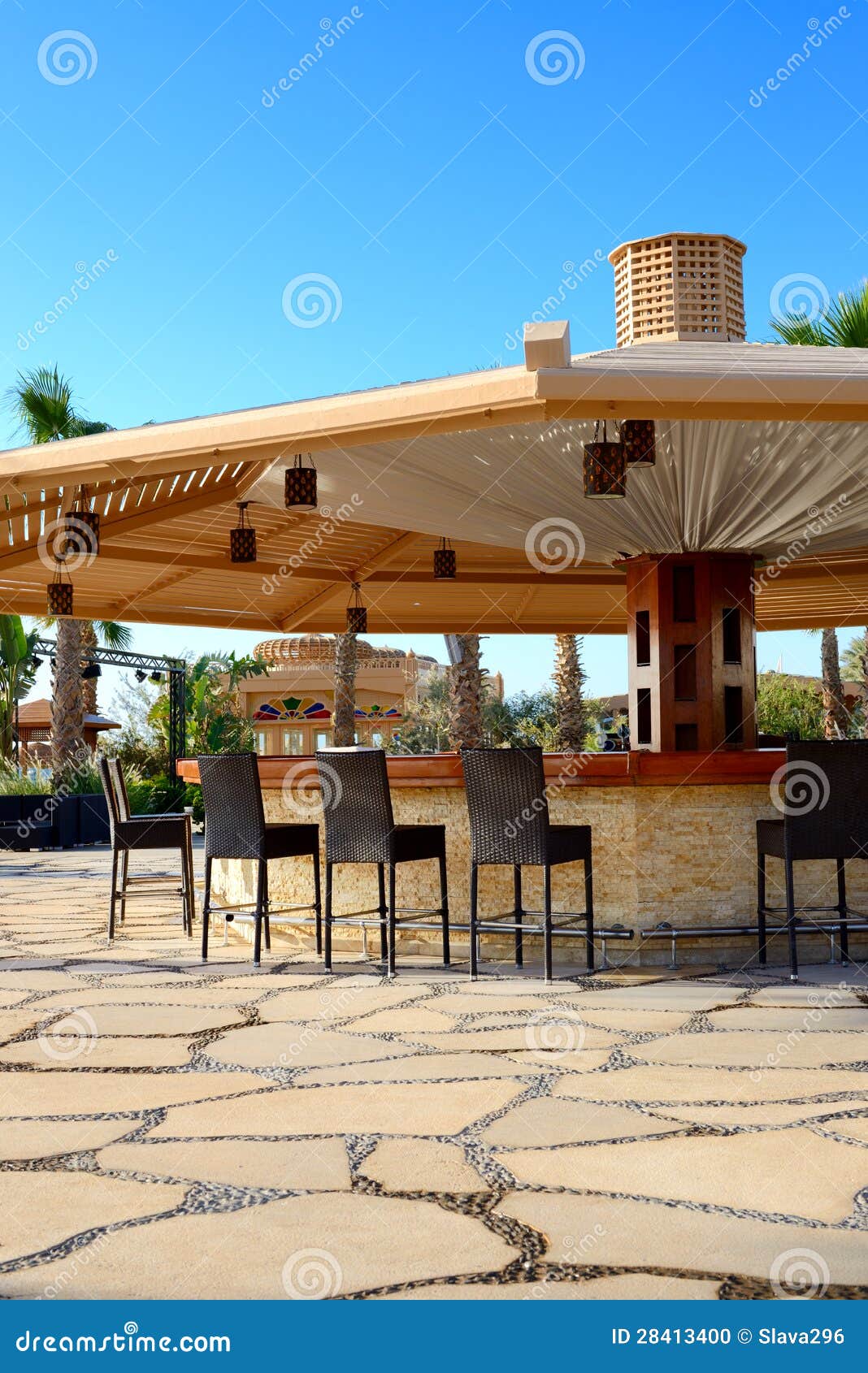 Bar at the Beach of Luxury Hotel Stock Photo - Image of vacation ...