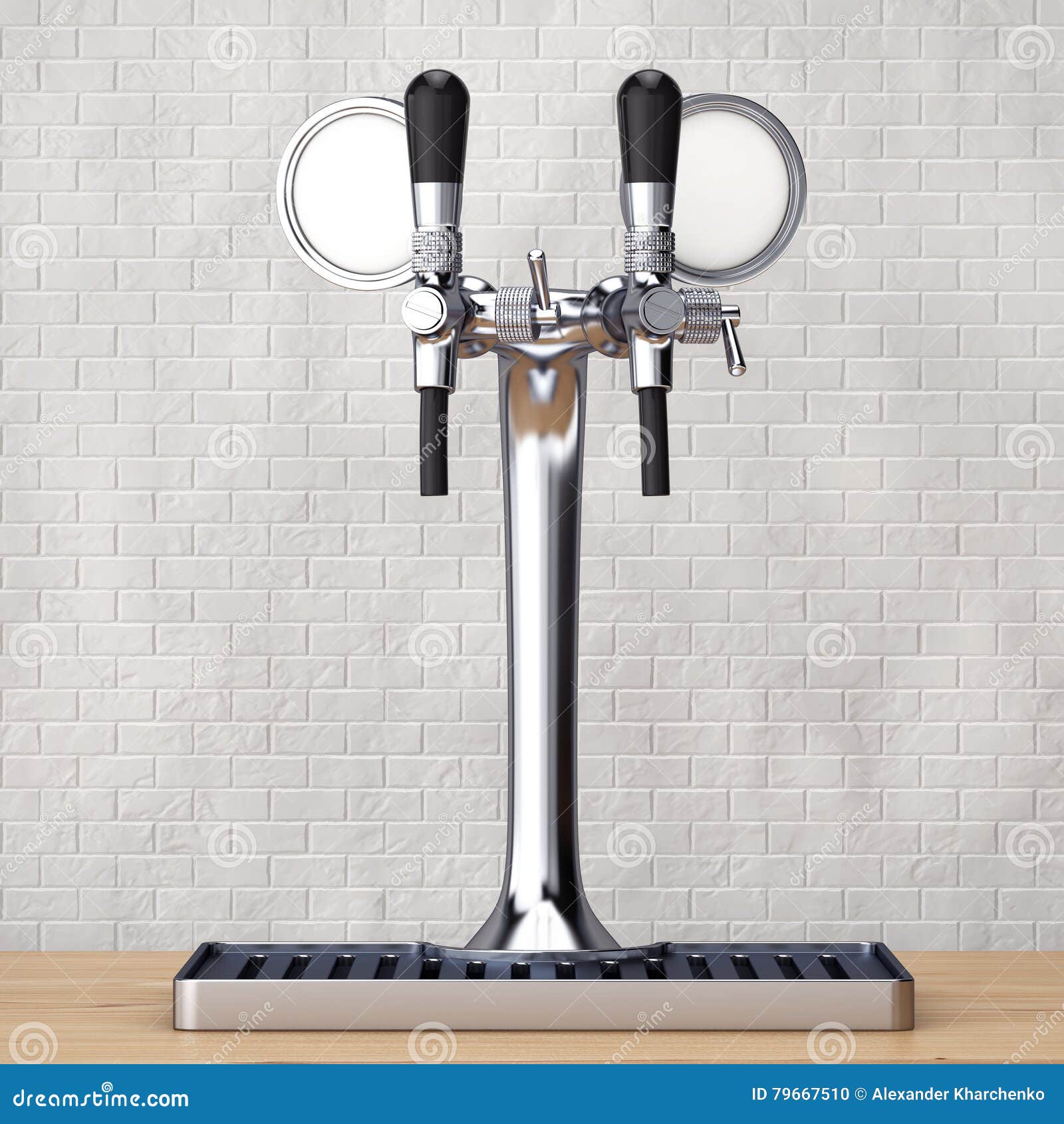 Bar Beer Tap Closeup. 3d Rendering Stock Illustration - Illustration of ...
