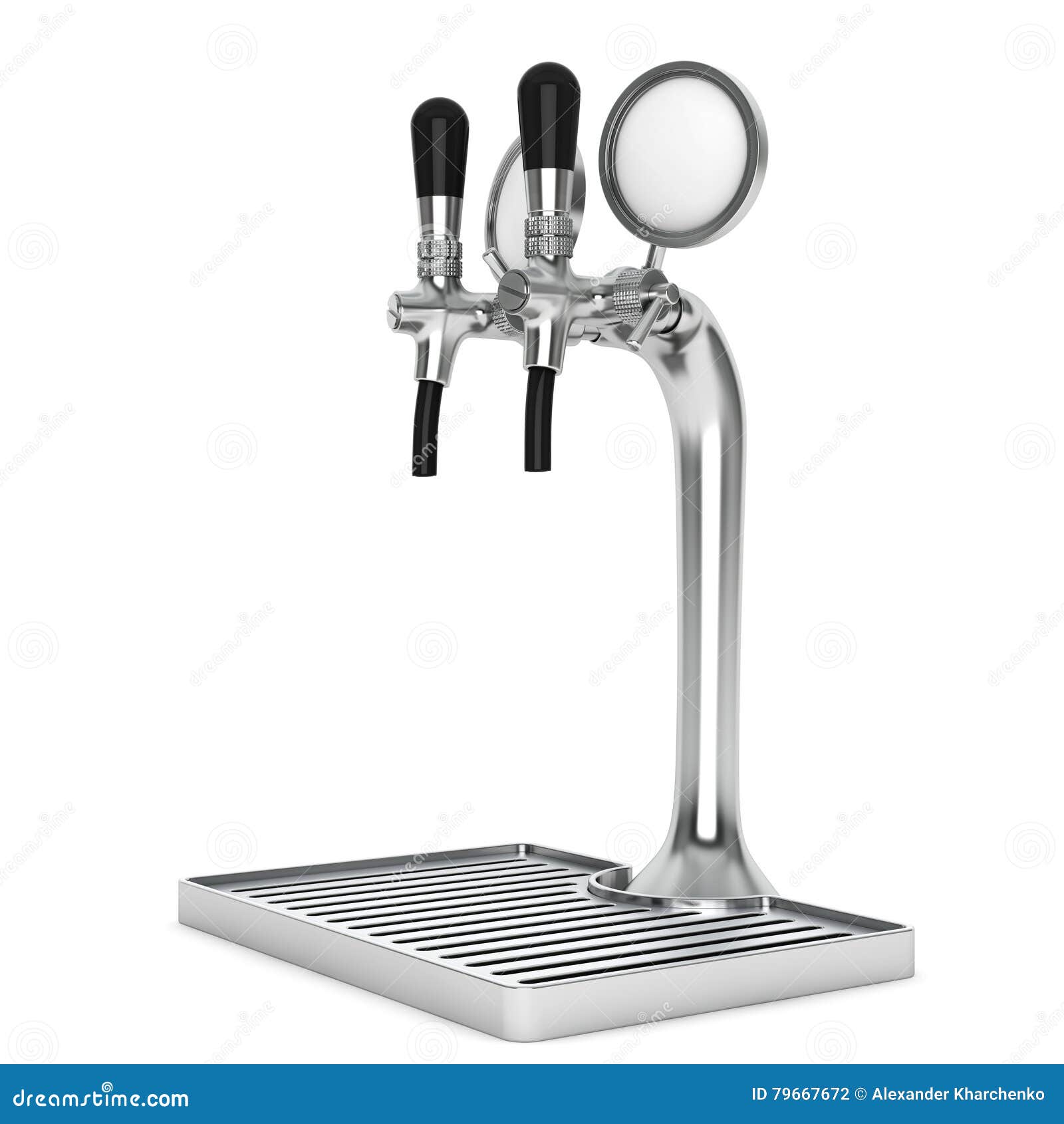 Bar Beer Tap Closeup. 3d Rendering Stock Illustration - Illustration of ...
