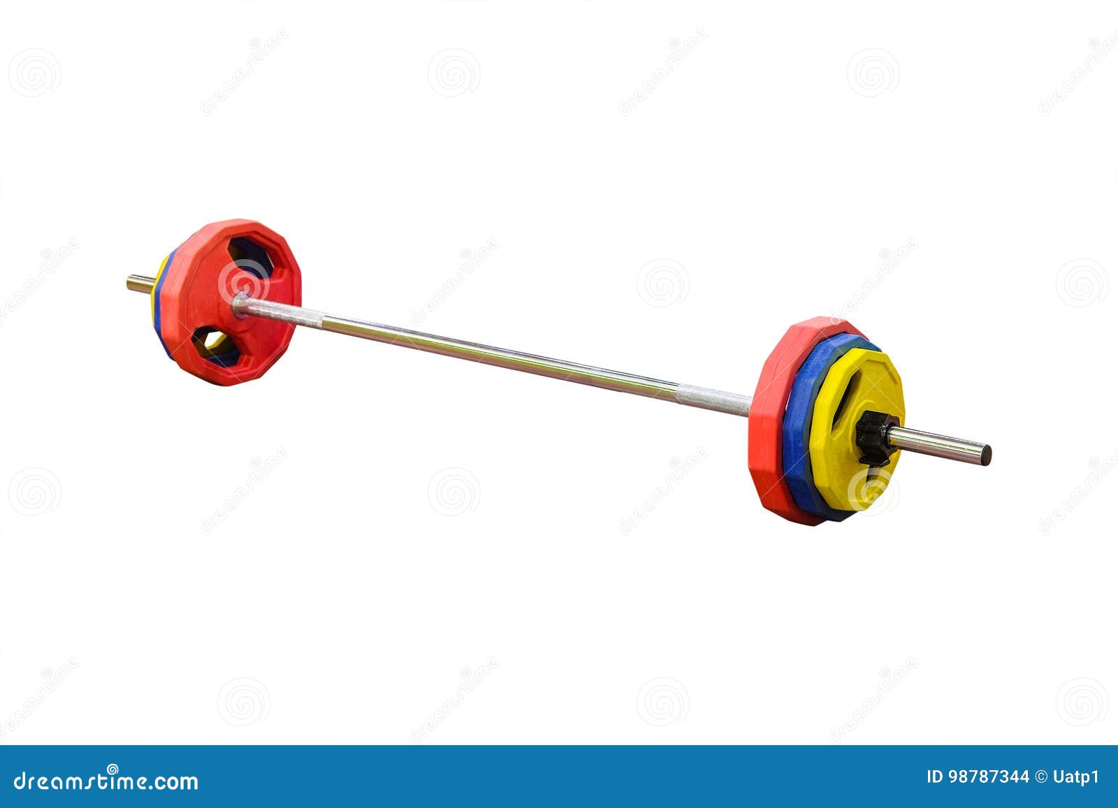 Bar-bell isolated stock photo. Image of recreational - 98787344