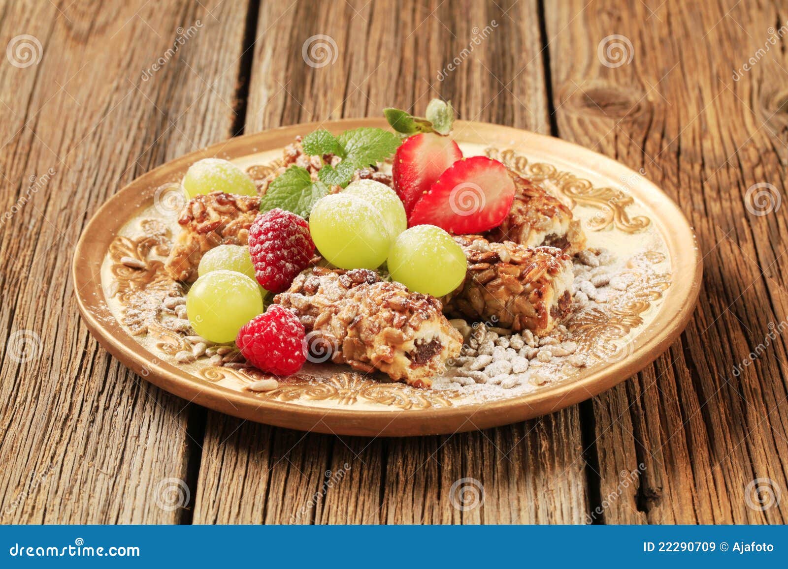 Bar Biscuits and Fresh Fruit Stock Image - Image of dessert, pastry ...