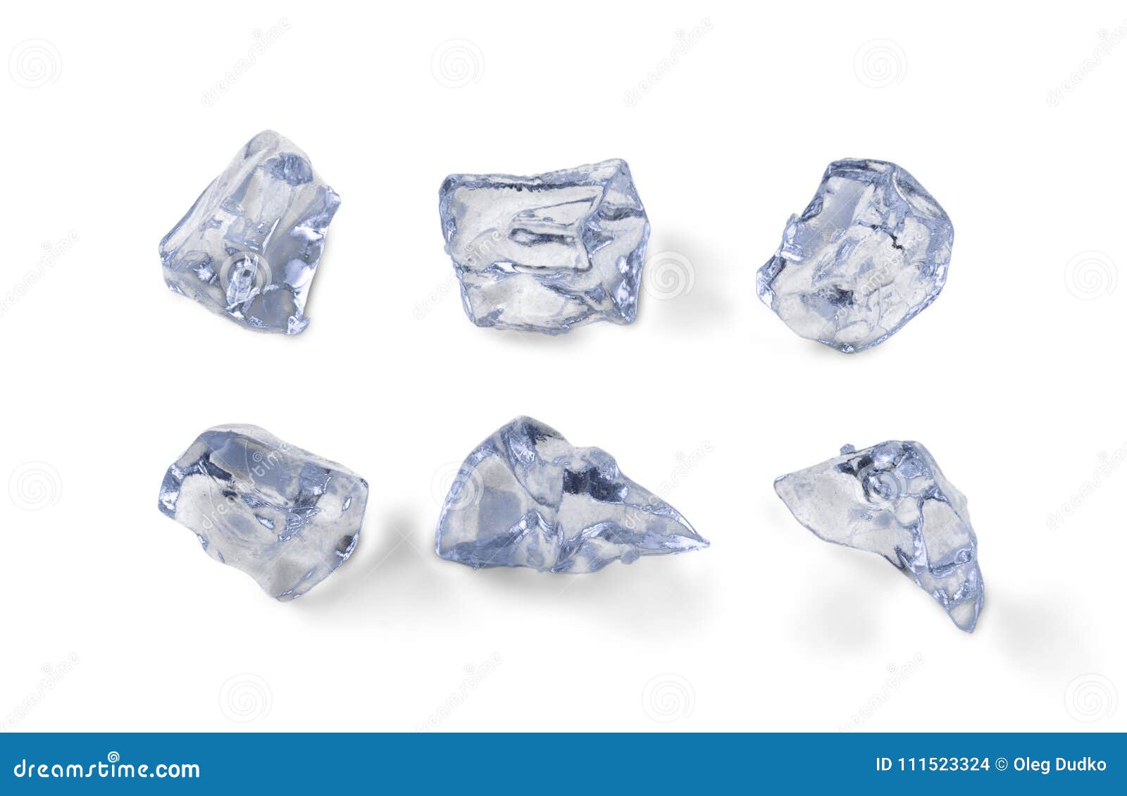 Ice Pieces Isolated on White Background Stock Photo - Image of clear ...