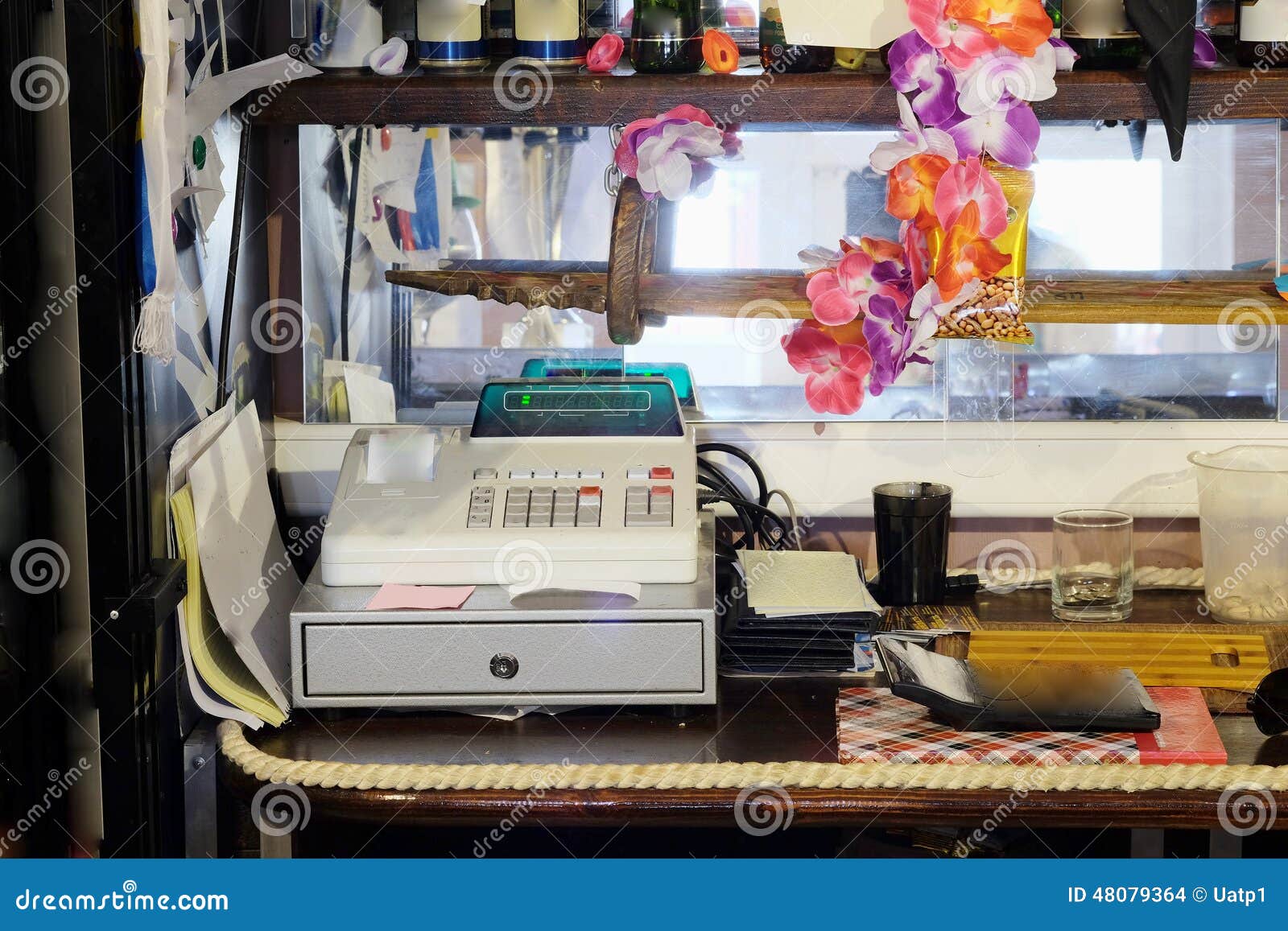 Bar with cash register stock photo. Image of place, system - 48079364