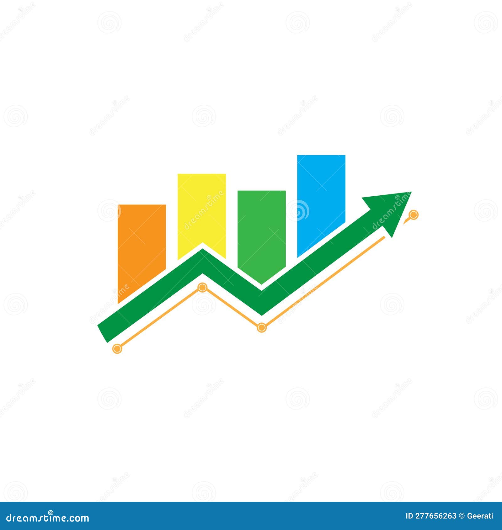 Business Growth Chart Logo with Arrow, Bar and Line Chart Diagram Stock ...
