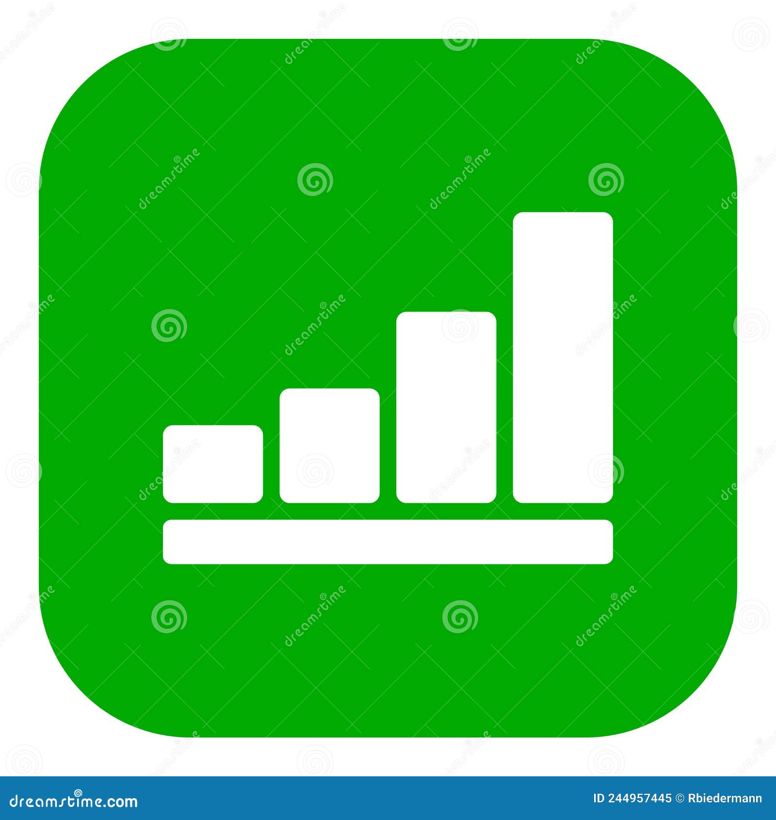 Bar chart and app icon stock vector. Illustration of white - 244957445
