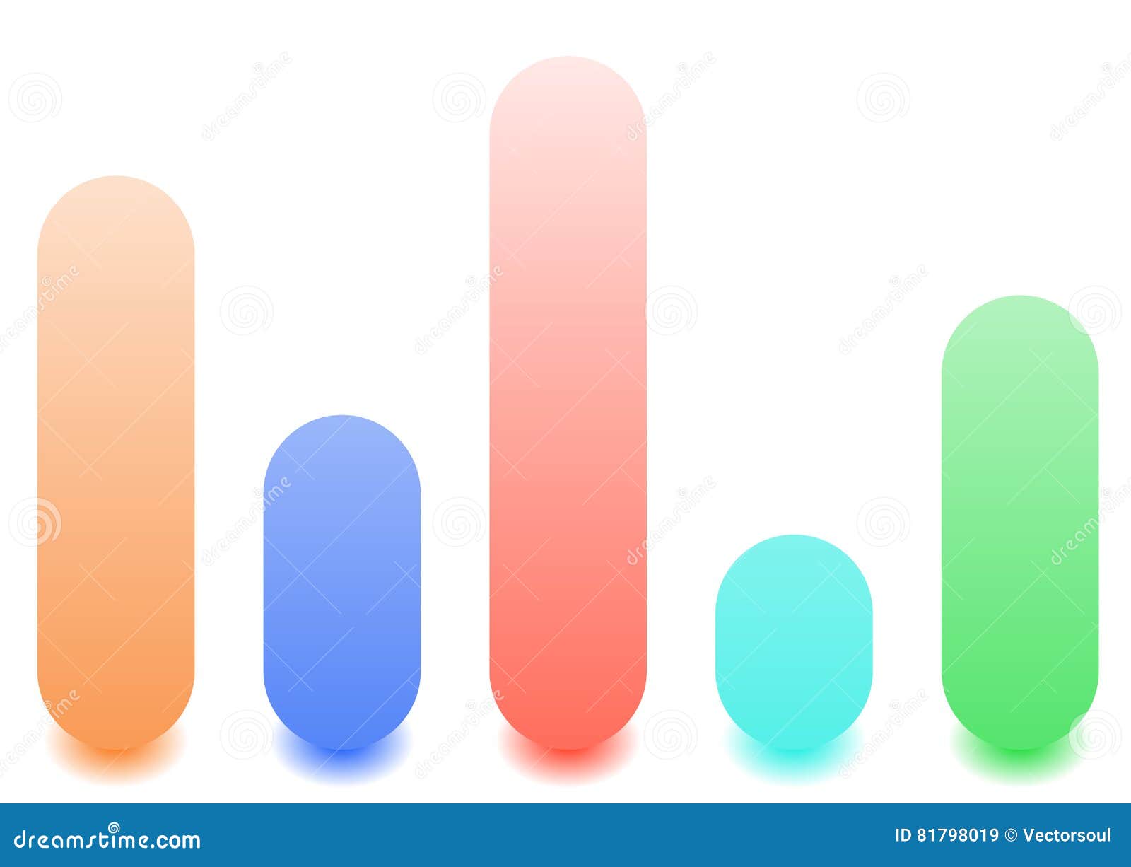 Bar Chart / Bar Graph With Random Levels For Analysis, Visualiza Vector ...