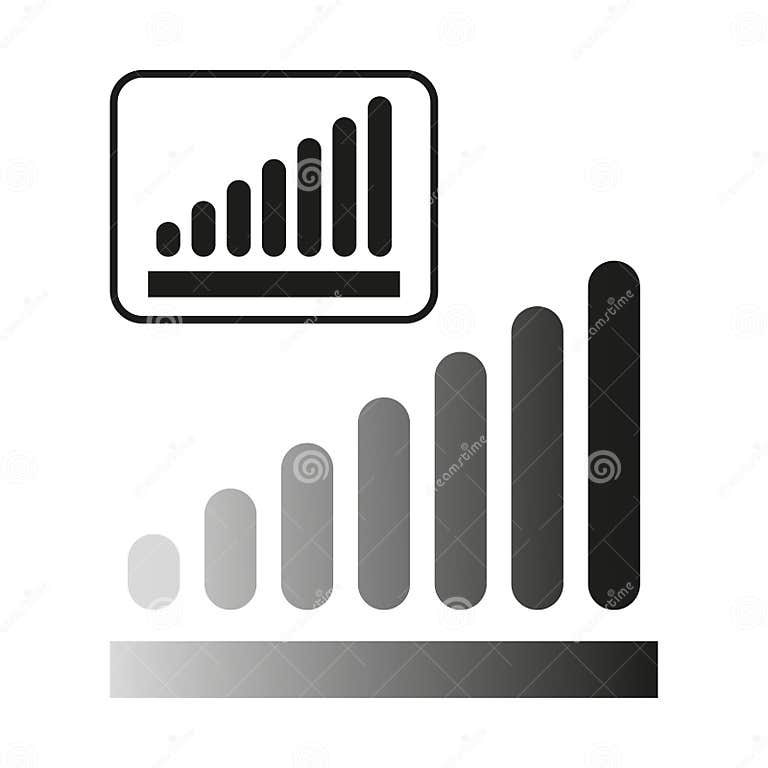 Bar Chart Bar Graph Symbol. Rounded Rectangle Chart Concept. Vector ...