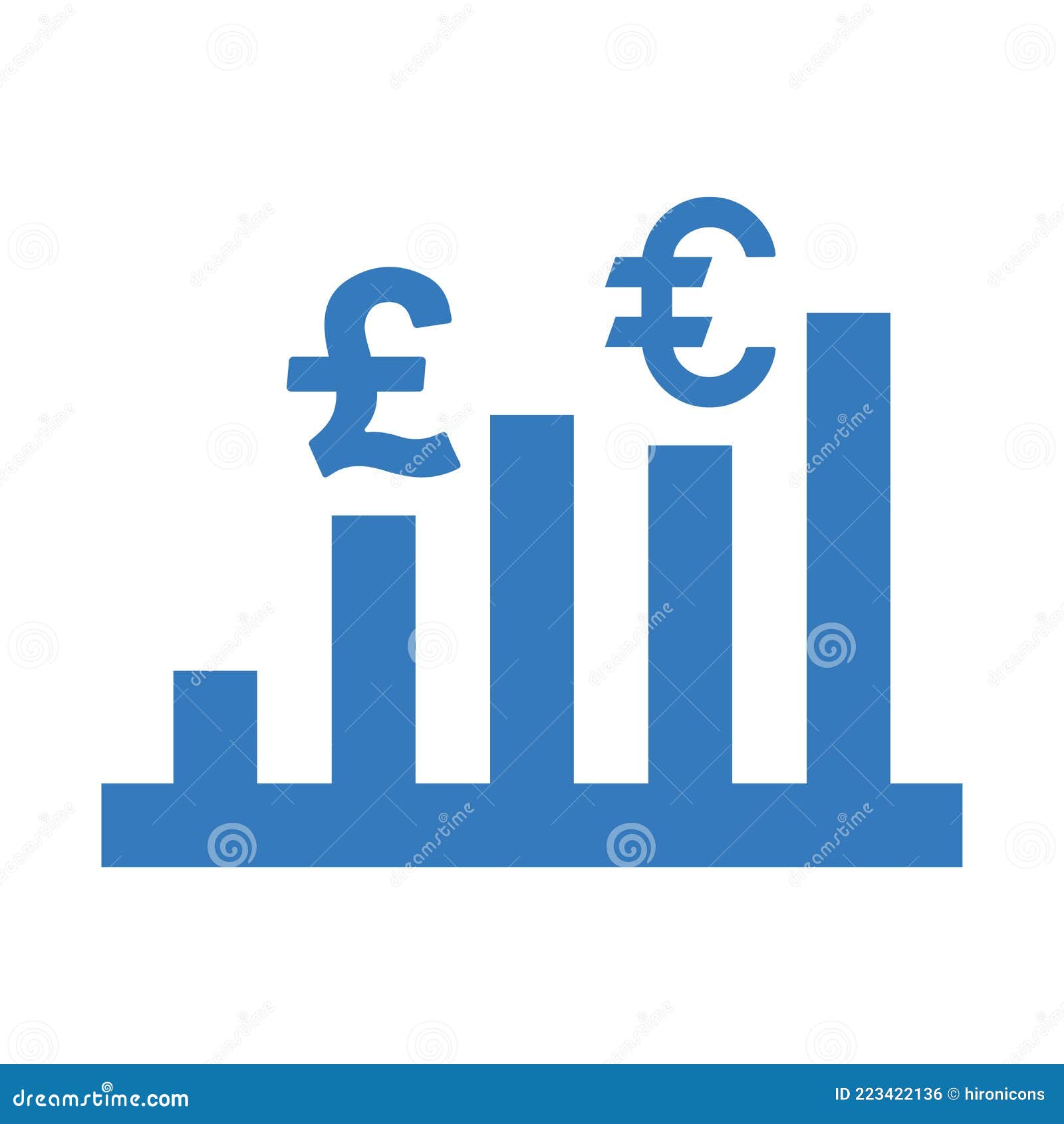 Bar Chart, Bars, Currency Rate Icon. Blue Color Design Stock Vector ...