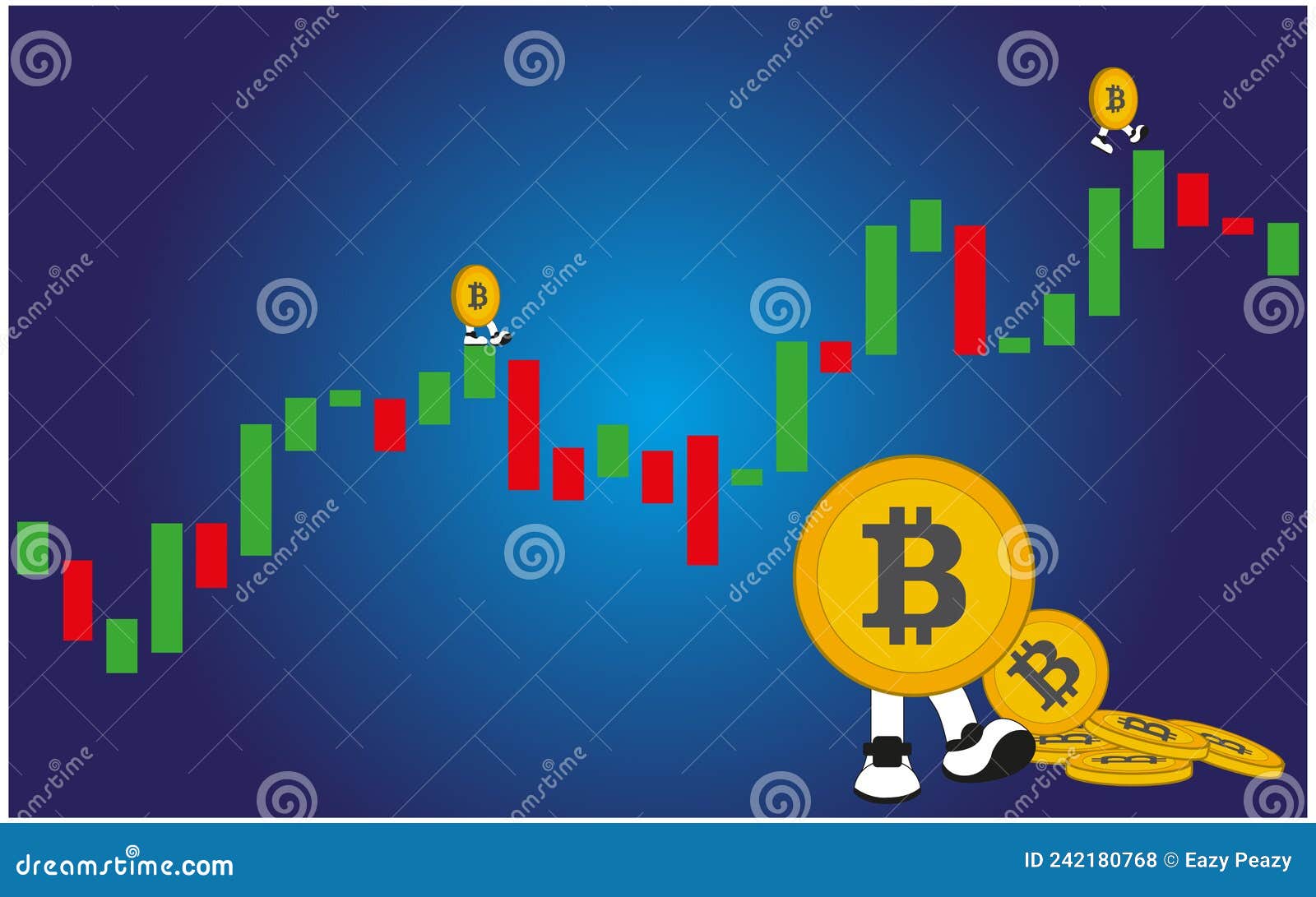 Bar chart and coin stock illustration. Illustration of economy - 242180768