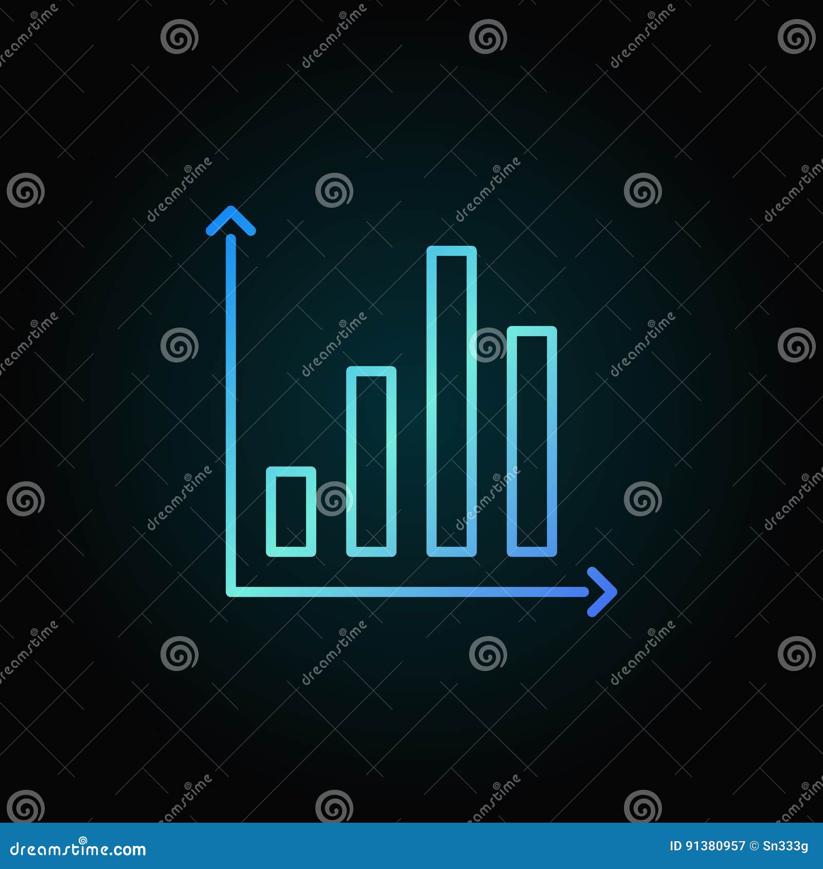Bar chart colorful icon stock vector. Illustration of concept - 91380957