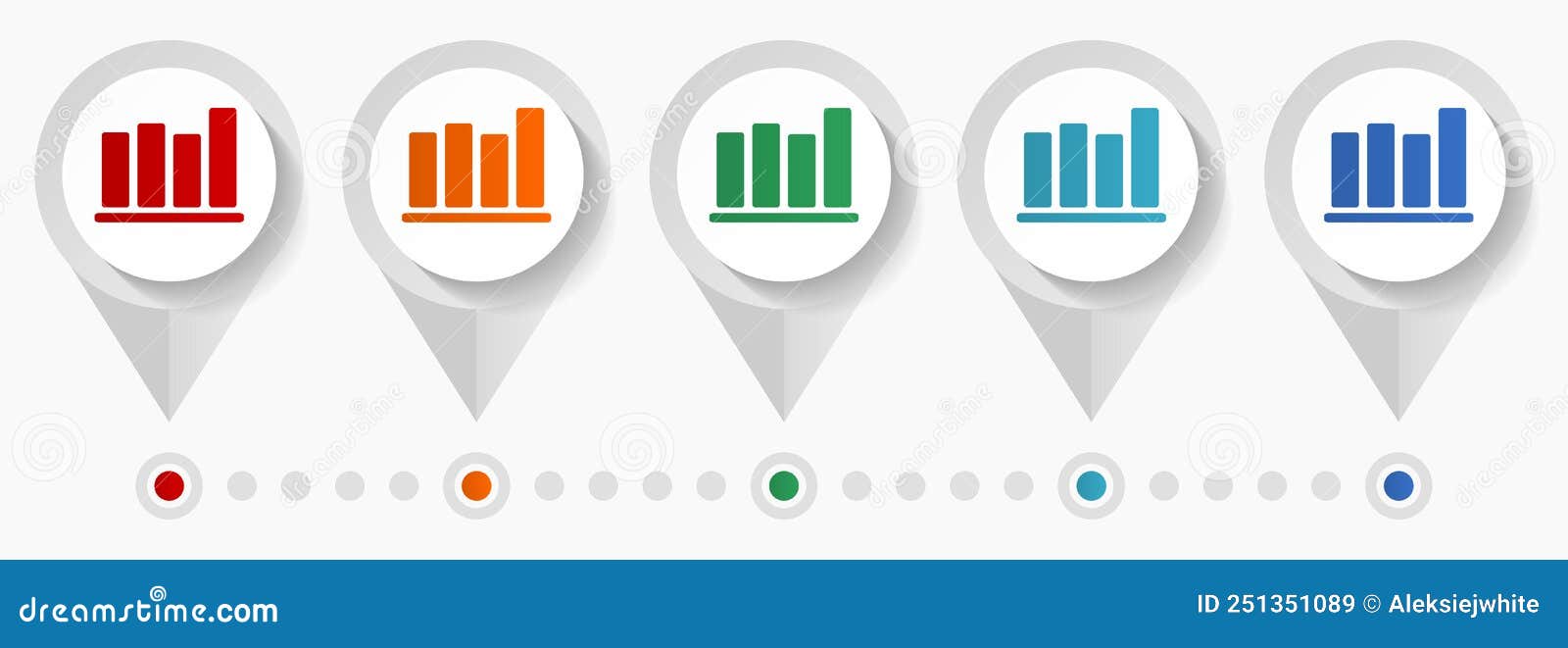 Bar Chart Concept Vector Icons, Editable Infographic Template, Set of ...