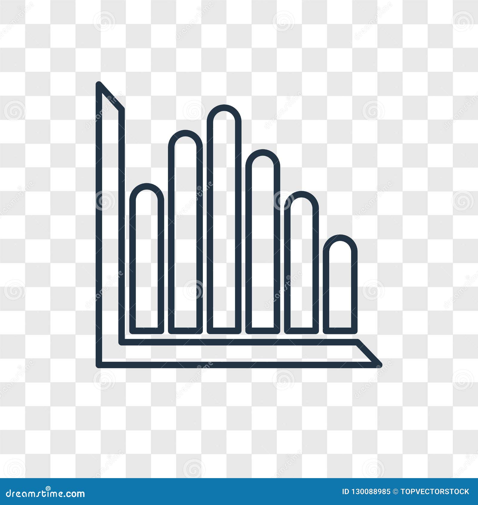 Bar Chart Concept Vector Linear Icon Isolated on Transparent Background ...