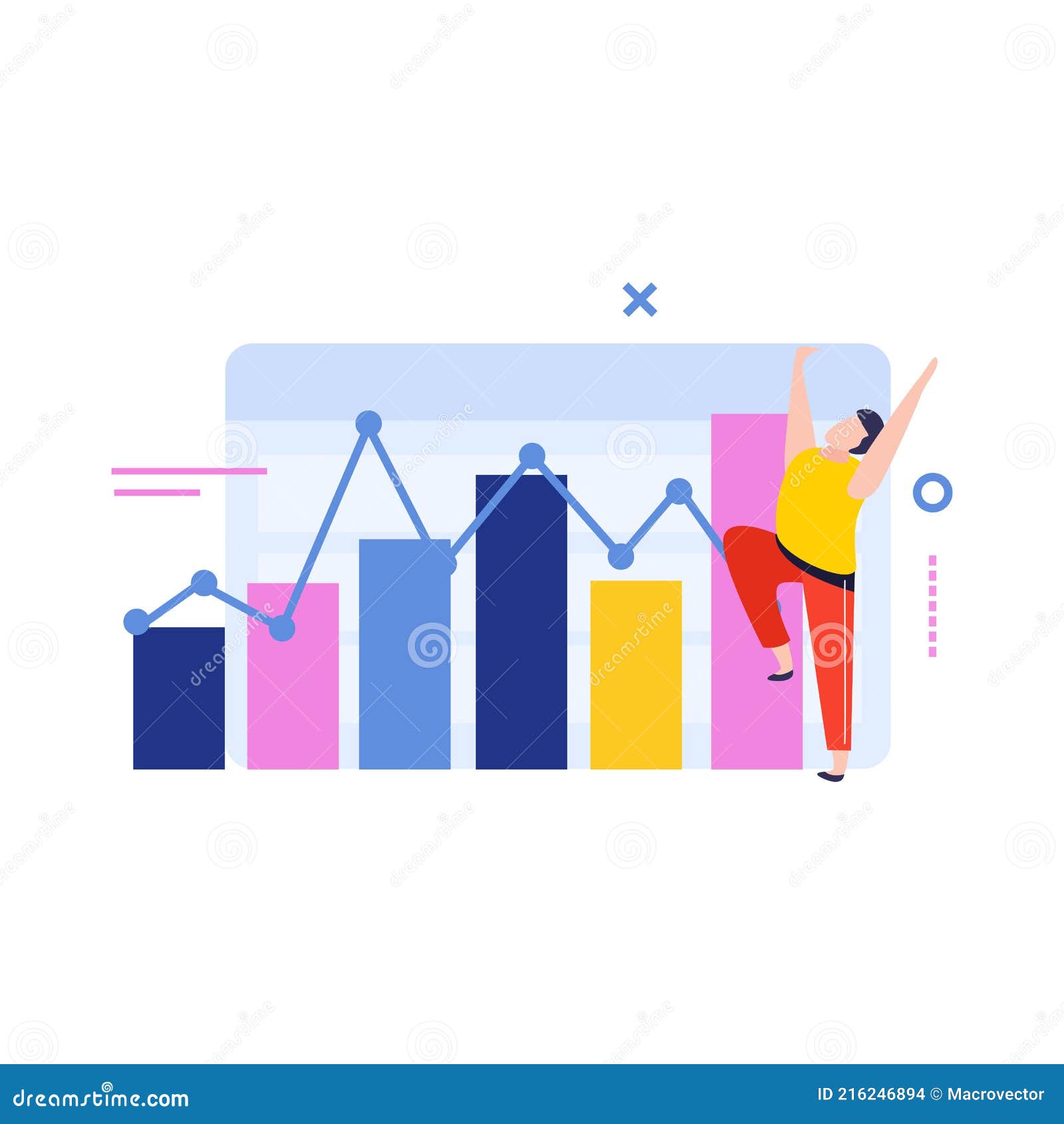 Bar Chart Dancing Composition Stock Vector - Illustration of digital ...