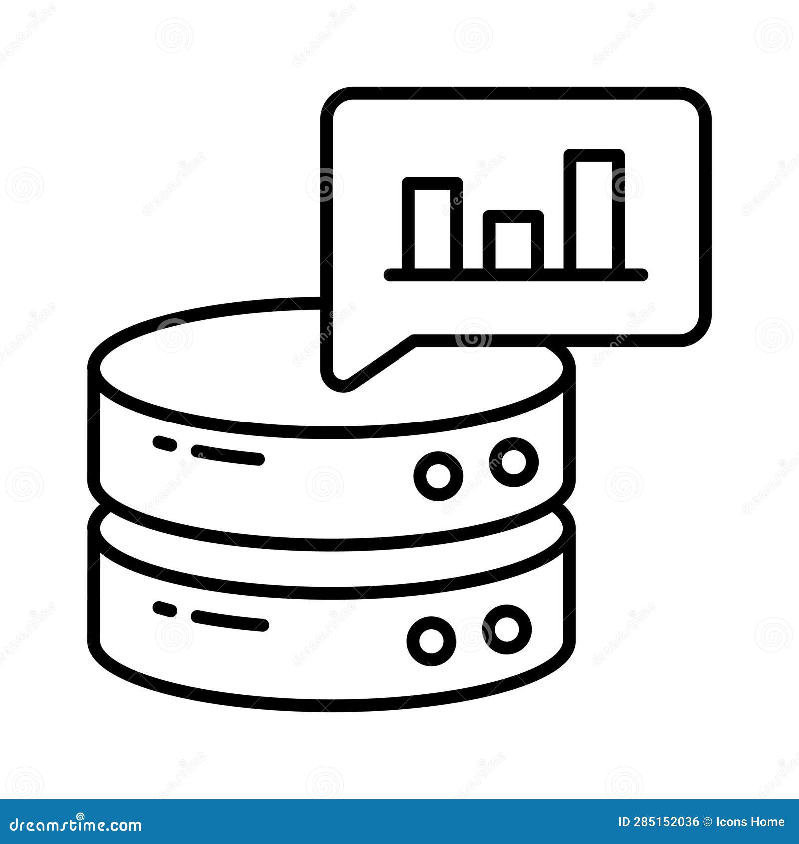 Bar Chart with Database Showing Concept Vector of Database Analysis ...