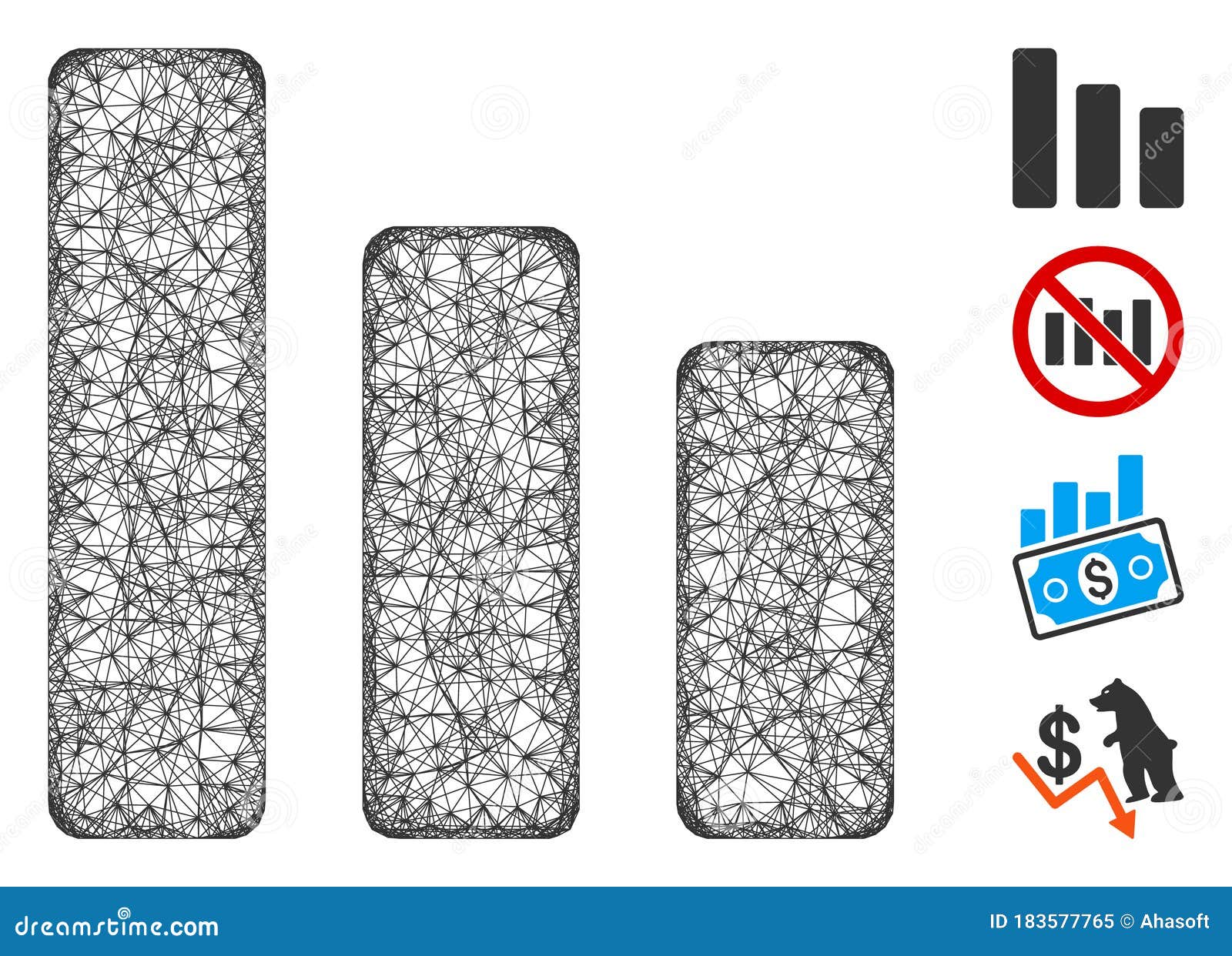 Bar Chart Decrease Web Vector Mesh Illustration Stock Illustration - Illustration of decrease ...