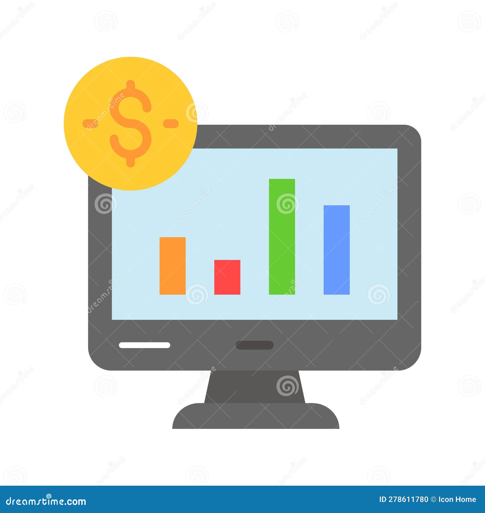 Bar Chart and Dollar Coin Representing the Analysis and Interpretation ...