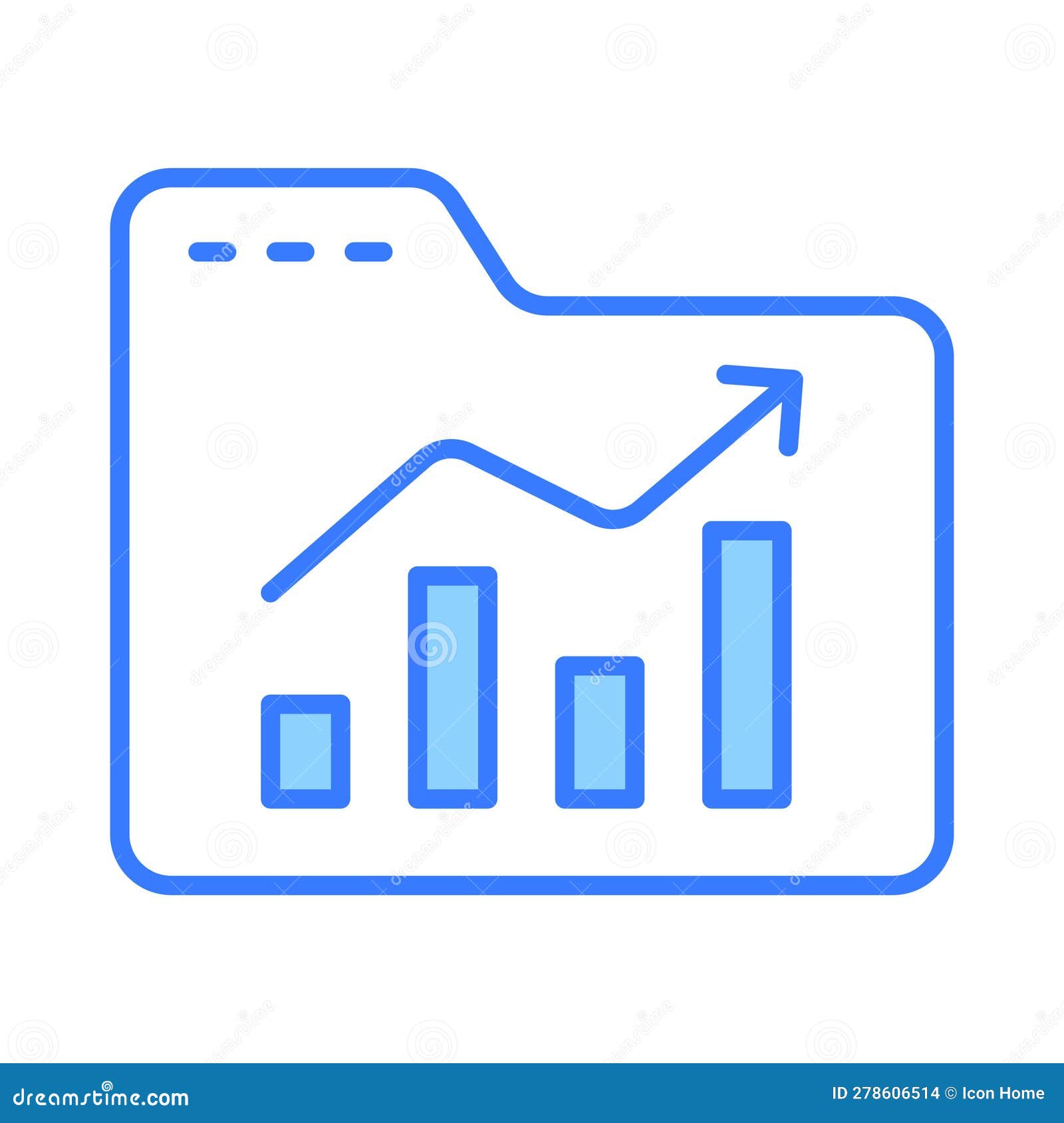 Bar Chart on File Folder Denoting Concept Vector of Data Analysis in ...