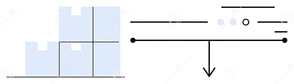 Abstract Infographic with Bar Chart, Line Chart, and Arrow for Data ...