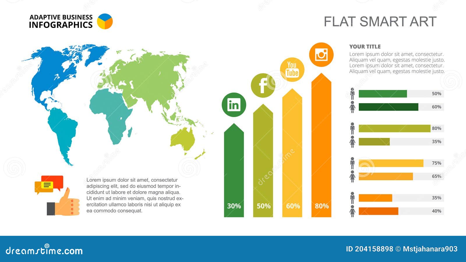 Bar Chart with Four Elements Template Stock Vector - Illustration of ...
