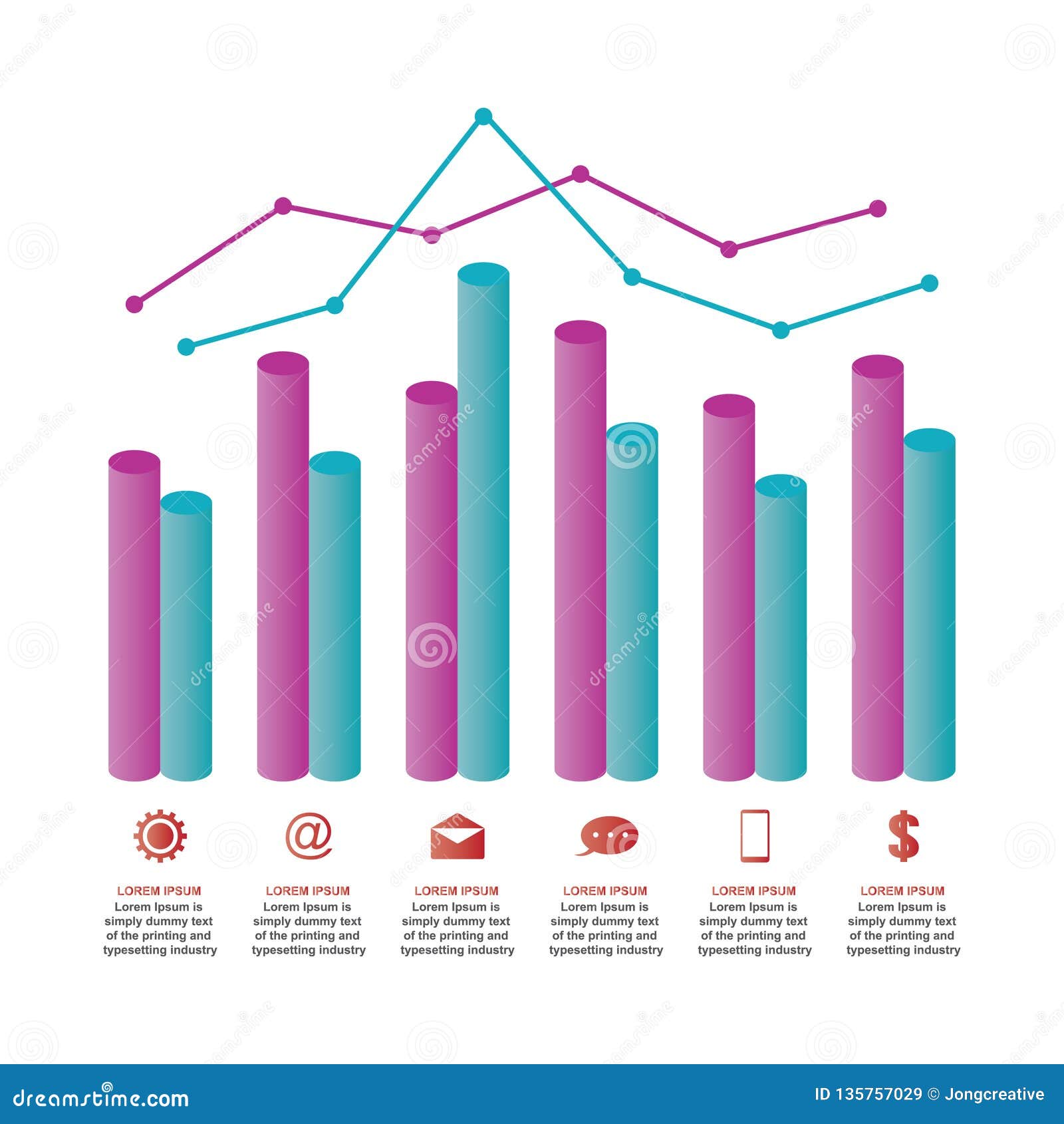 Bar Chart Graph Diagram Statistical Business Infographic Illustration ...