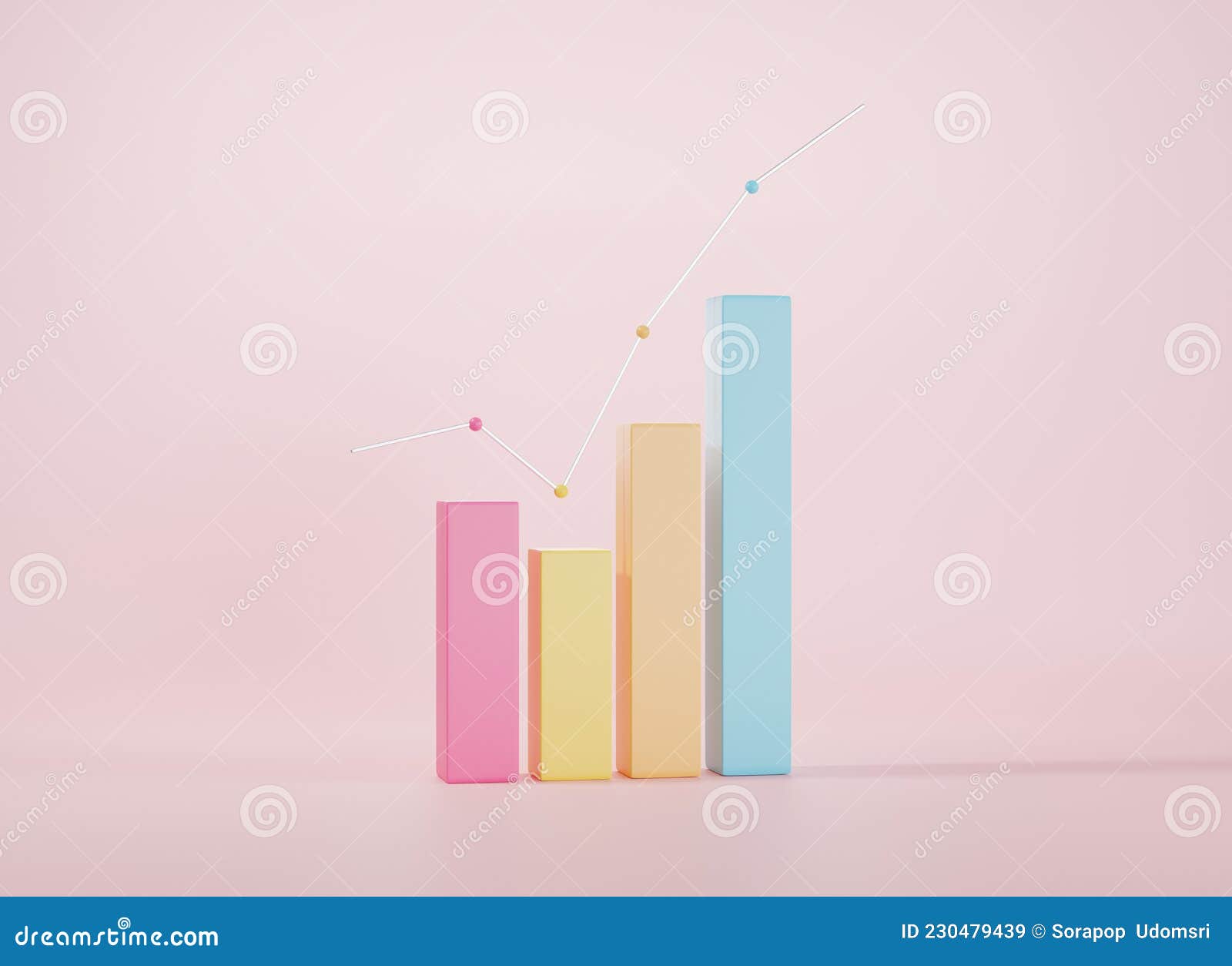 Bar Chart Graph Growth Diagram Infographics Elements Stock Illustration ...