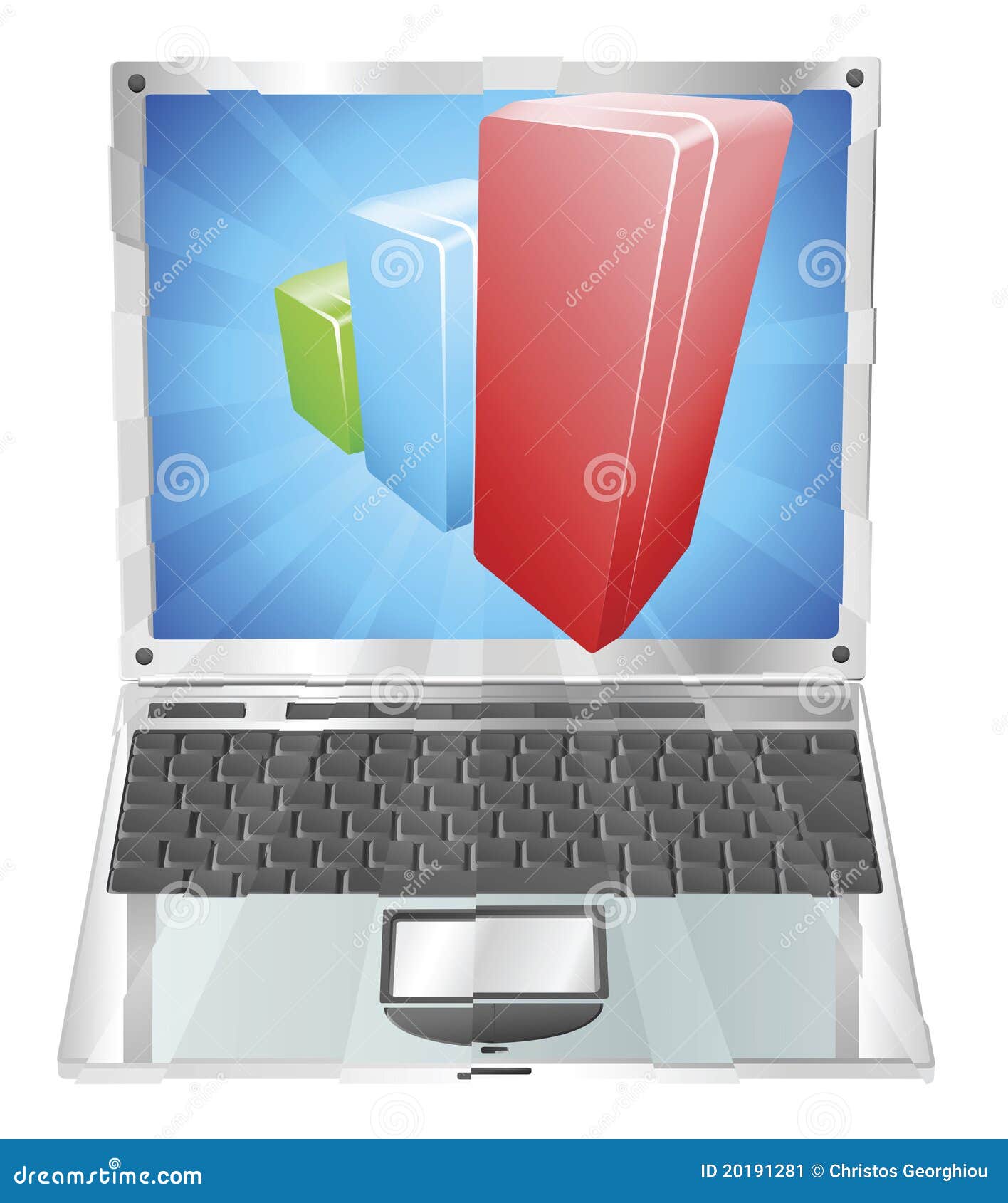 Bar Chart Graph Laptop Concept Stock Vector - Illustration of clipart ...