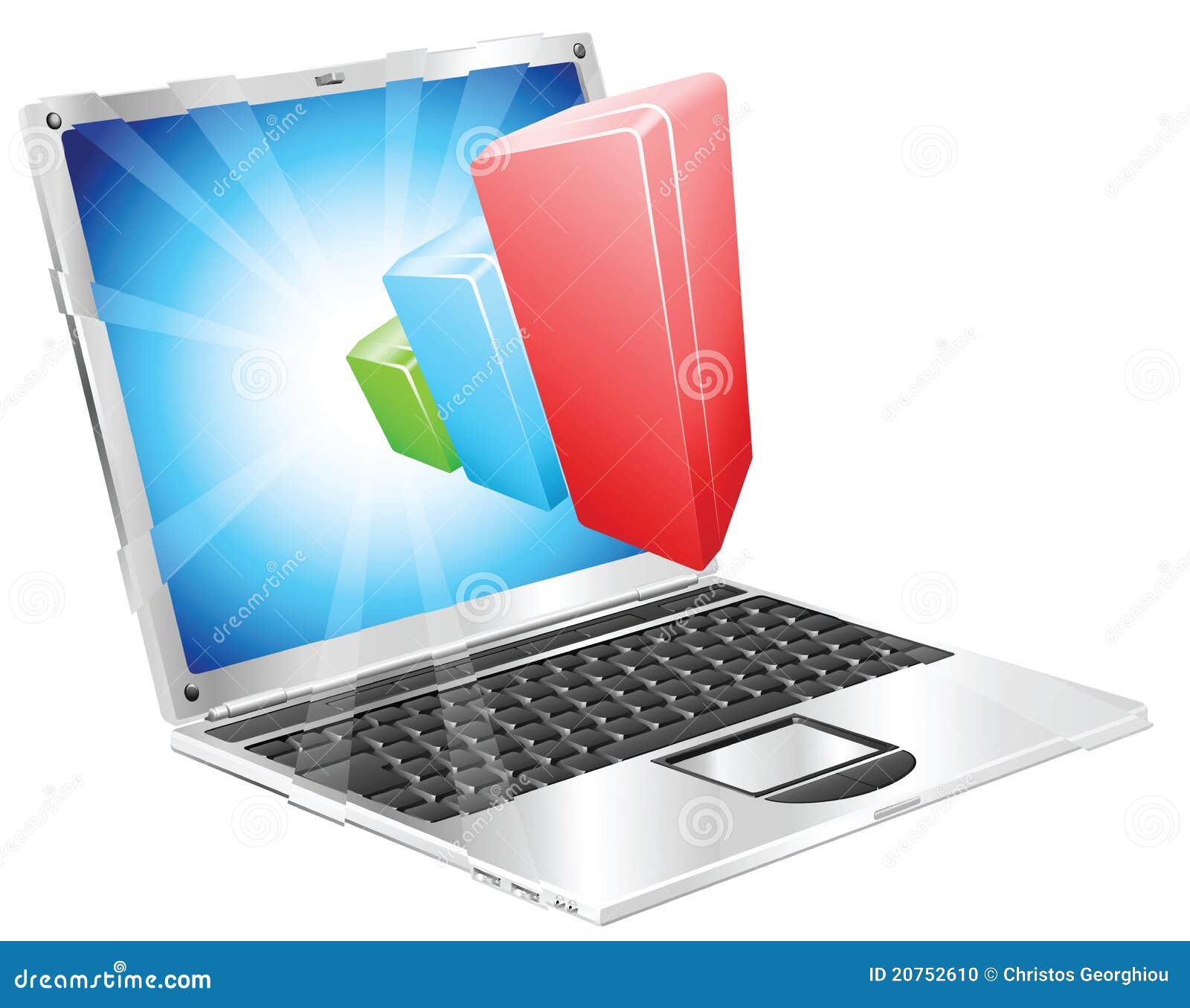 Bar Chart Graph Laptop Concept Stock Vector - Illustration of growth ...