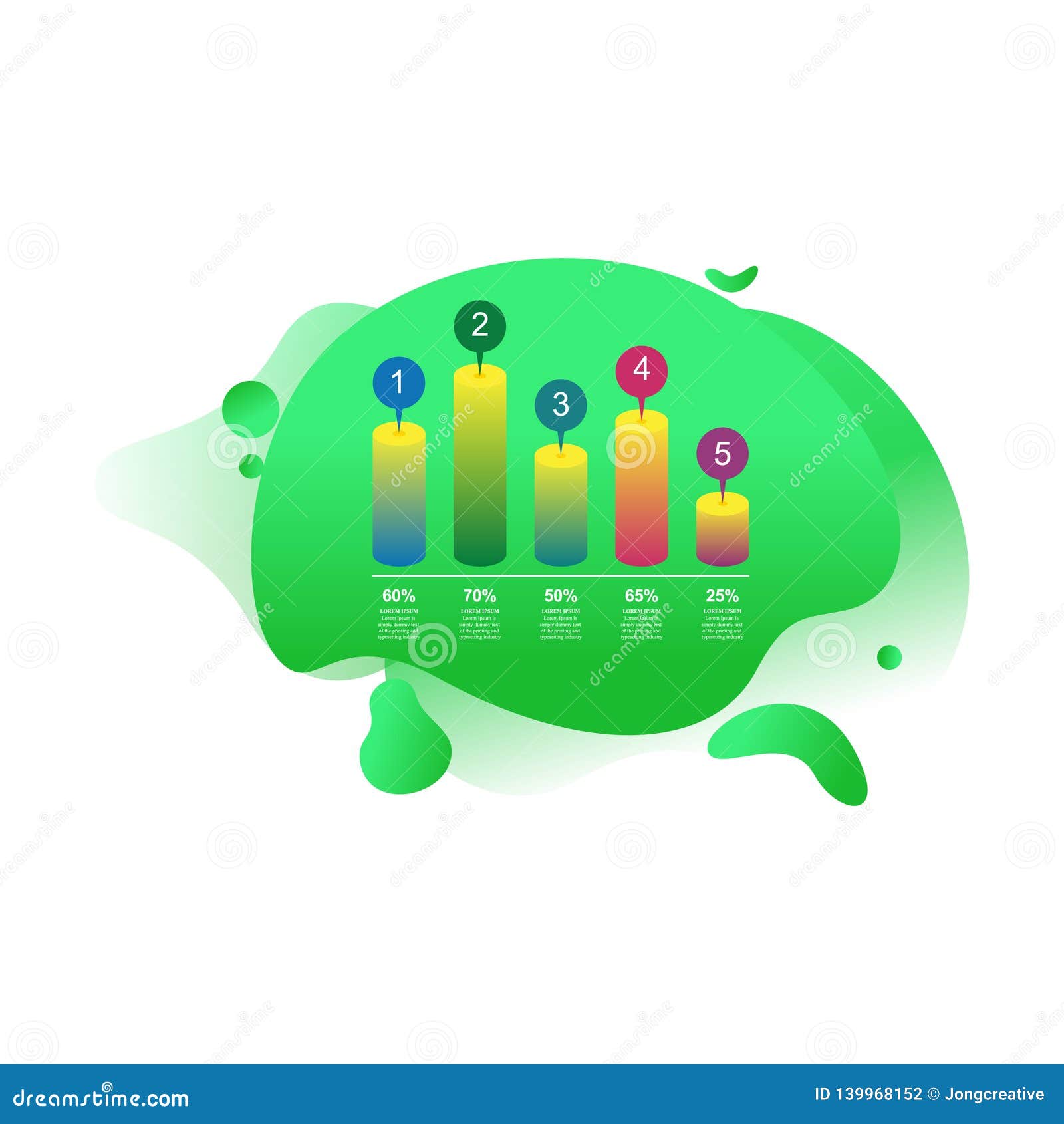 Bar Chart Graph Statistical Business Infographic in Gradient Fluid ...