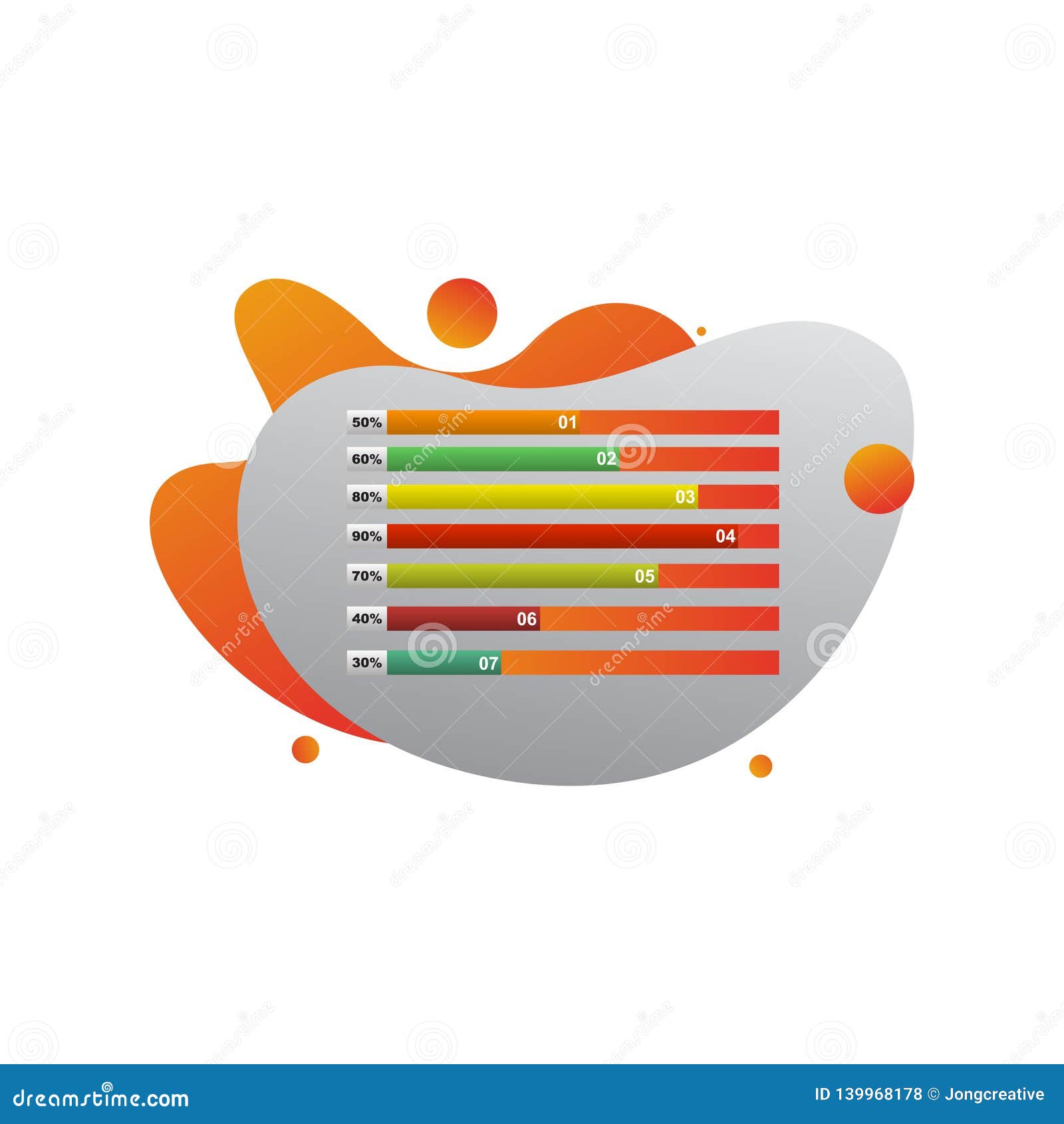Bar Chart Graph Statistical Business Infographic in Gradient Fluid ...