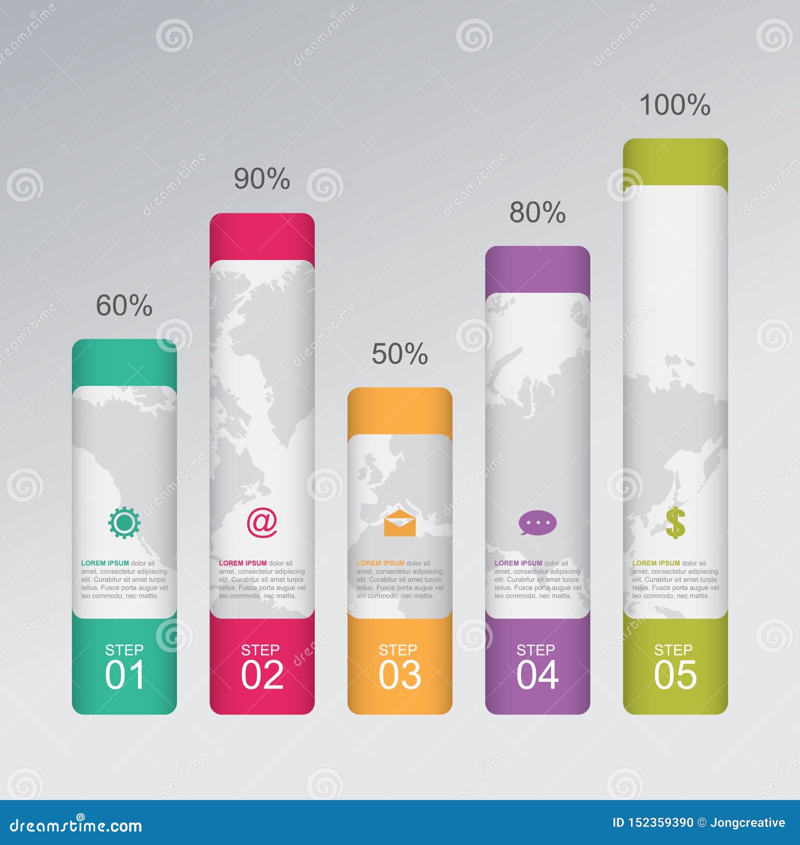 Bar Chart Graph Steps Diagram Statistical Business Infographic ...