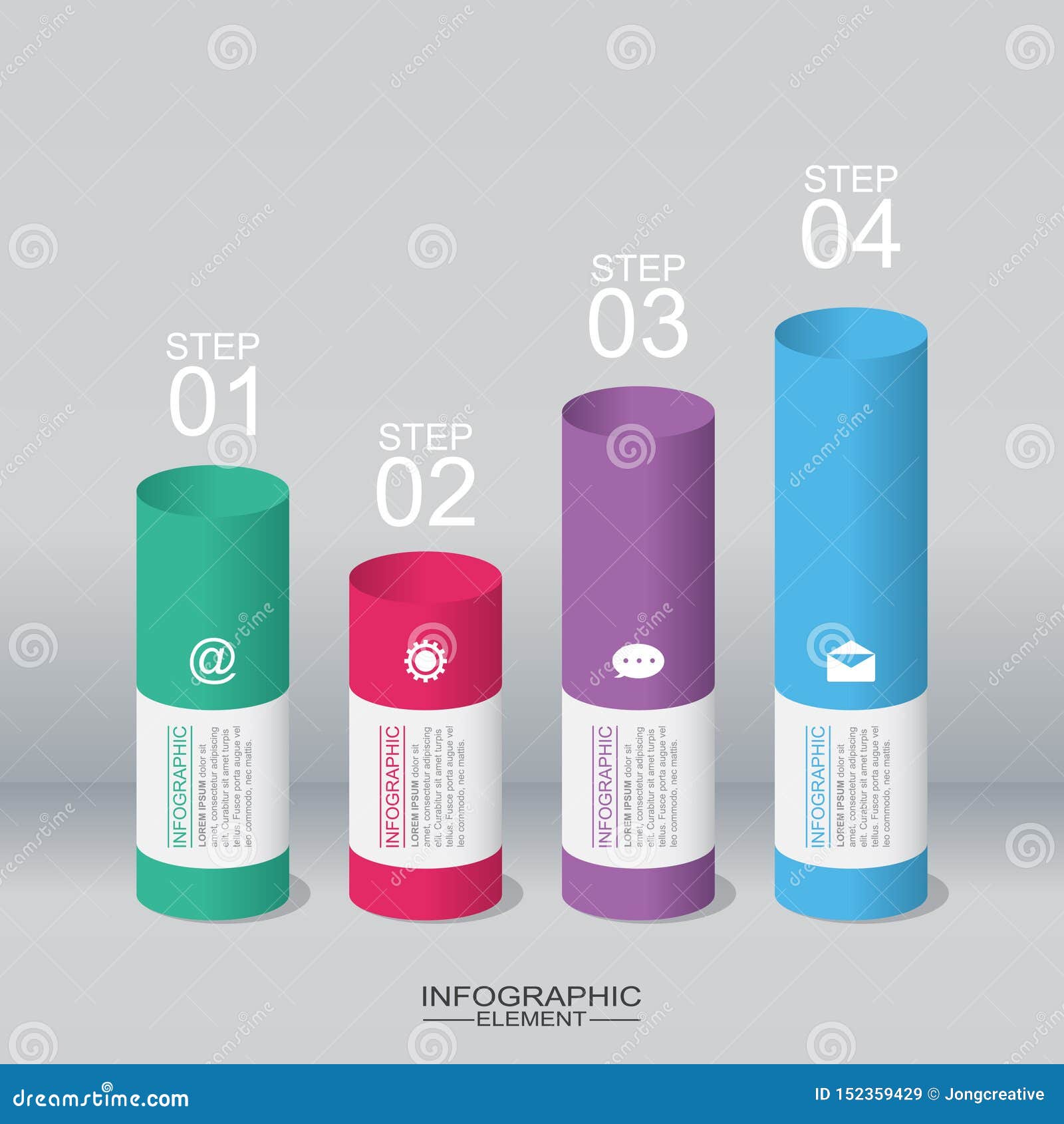 Bar Chart Graph Steps Diagram Statistical Business Infographic ...