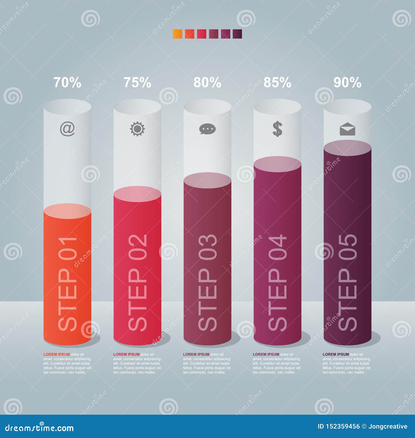 Bar Chart Graph Steps Diagram Statistical Business Infographic ...