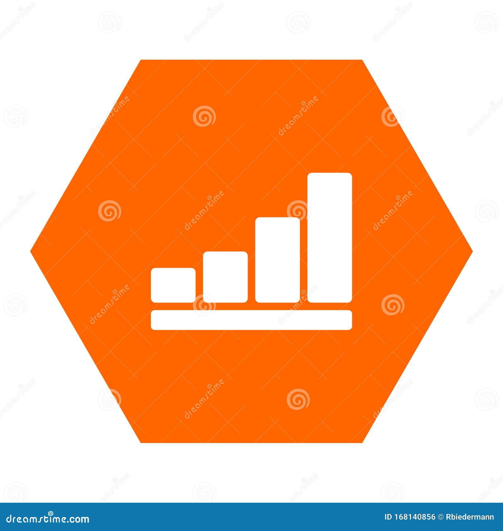 Bar chart and hexagon stock vector. Illustration of statistics - 168140856