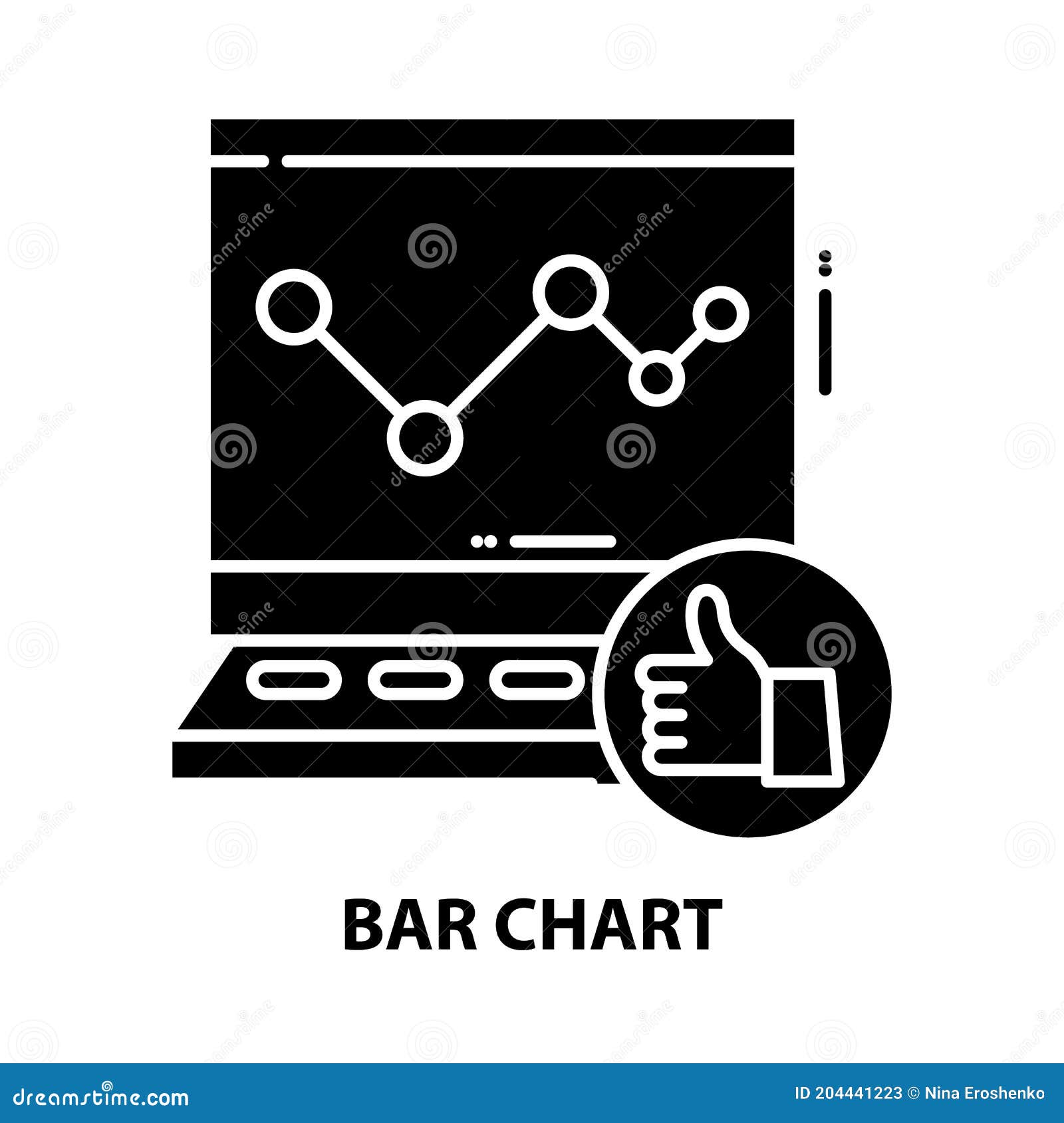 Bar Chart Icon, Black Vector Sign with Editable Strokes, Concept ...
