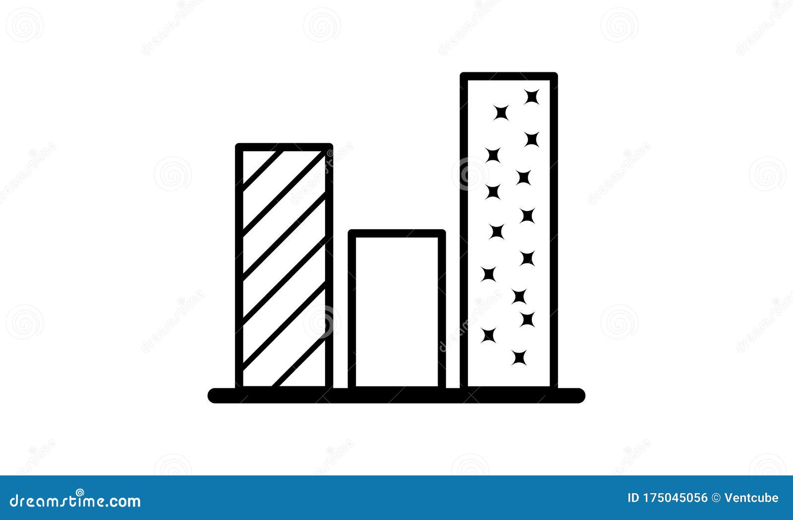 Bar Chart Icon Flat Style Isolated on Whet Background. Stock Vector ...