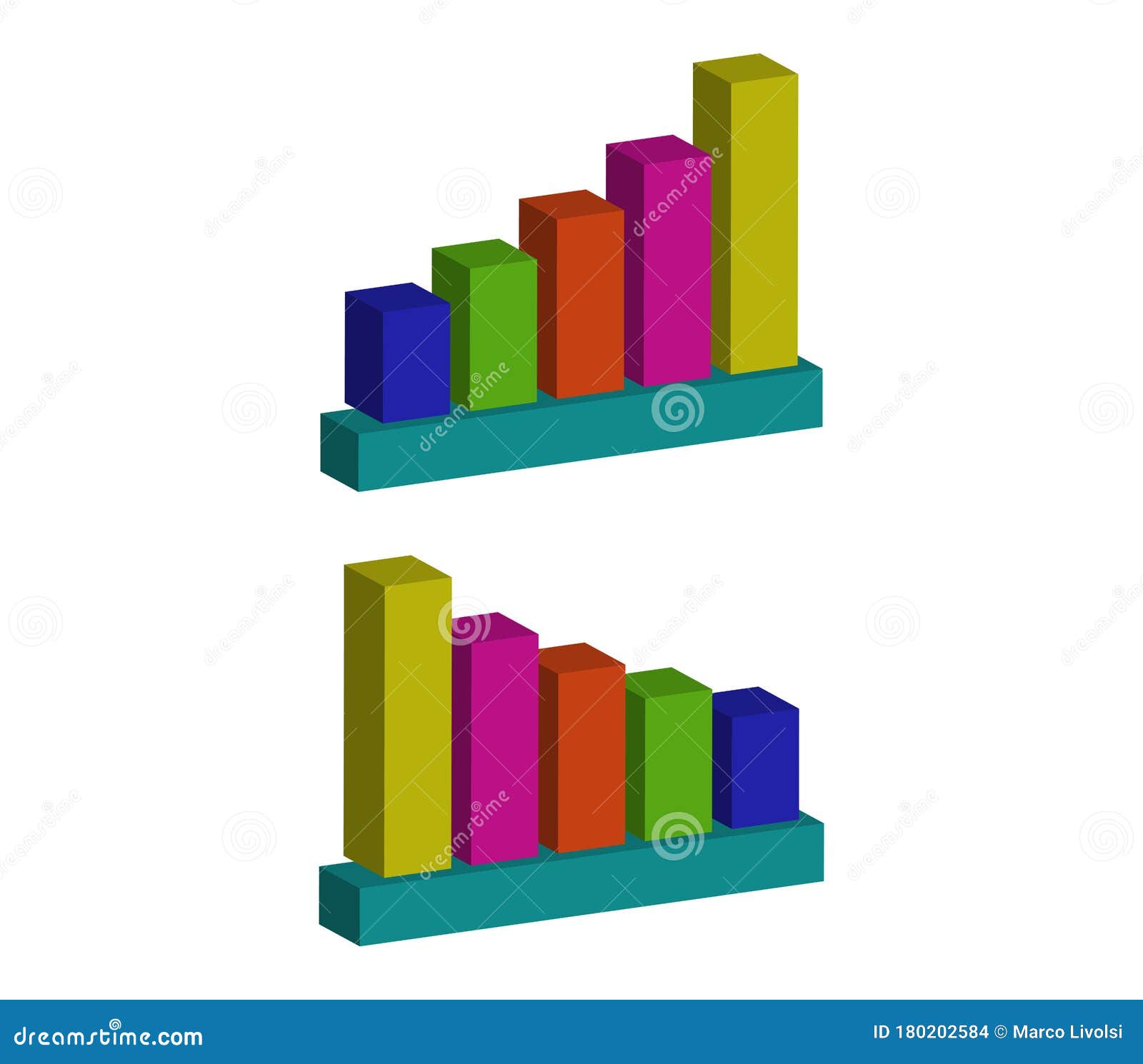 Bar Chart Icon Illustrated in Vector on White Background Stock ...