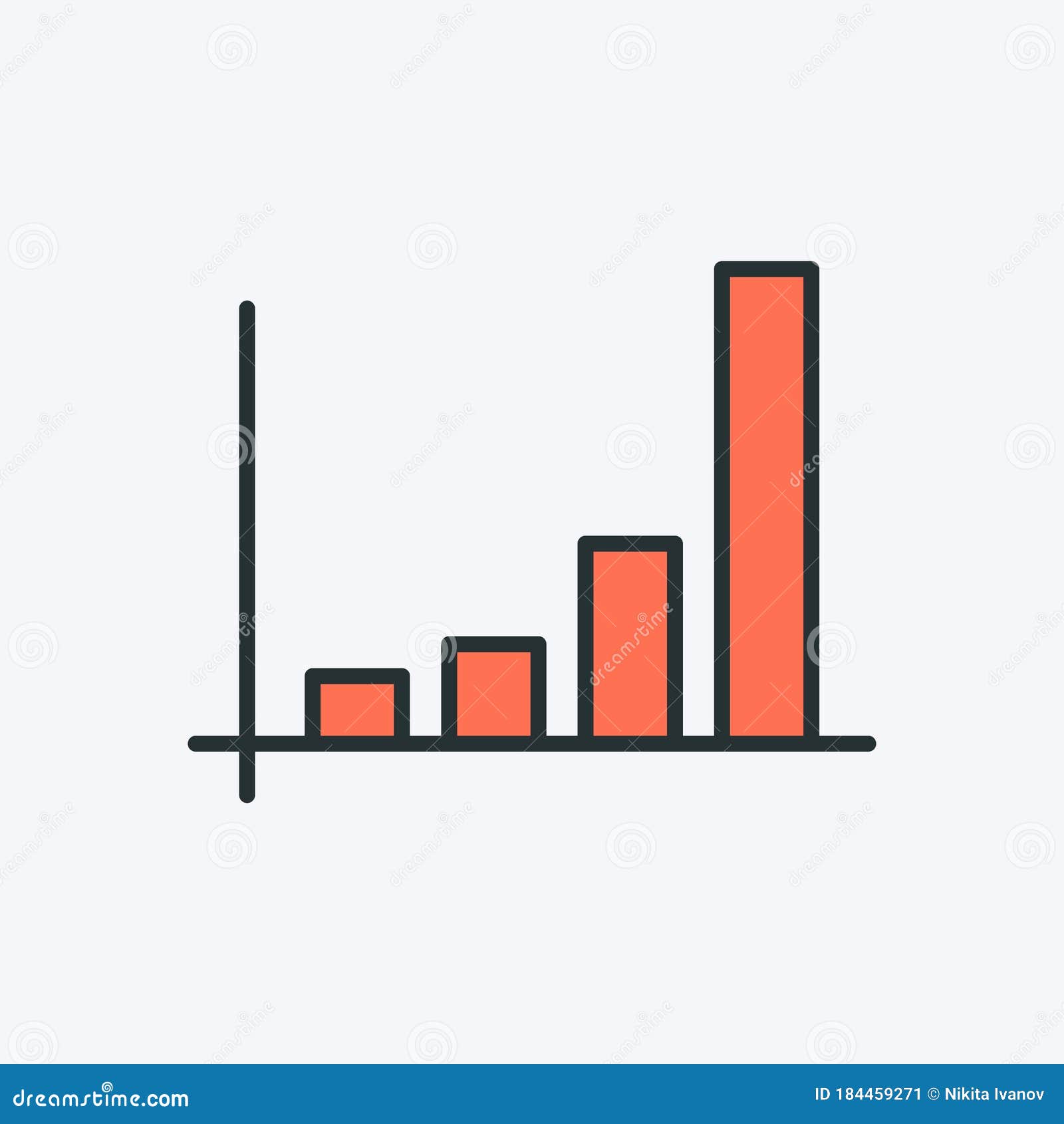 Bar Chart Icon. Vector Illustration of a Bar Graph with Different ...