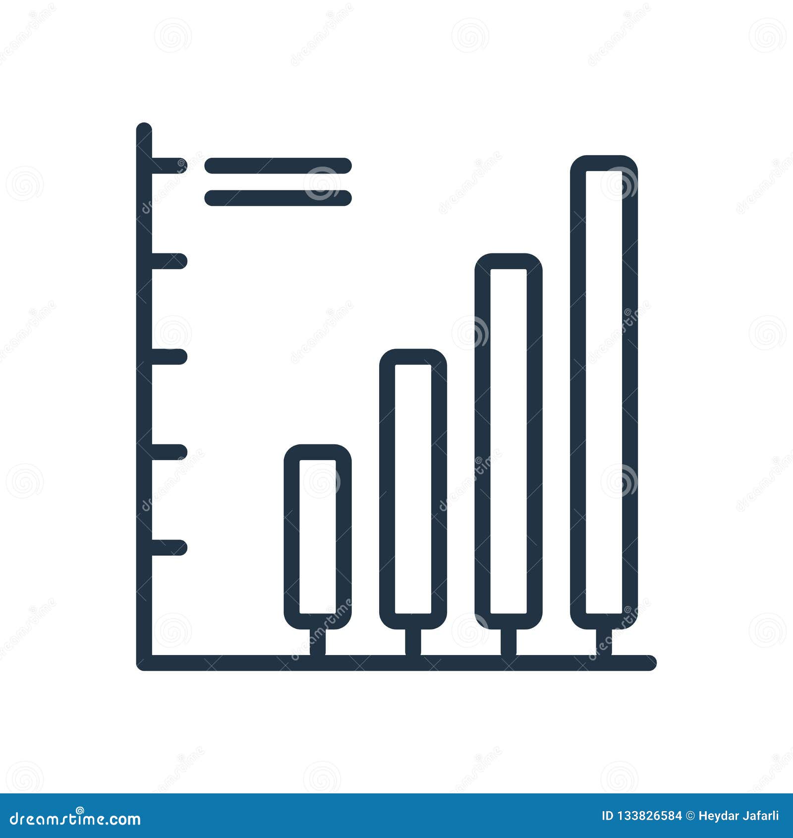 Bar Chart Icon Vector Isolated on White Background, Bar Chart Si Stock ...