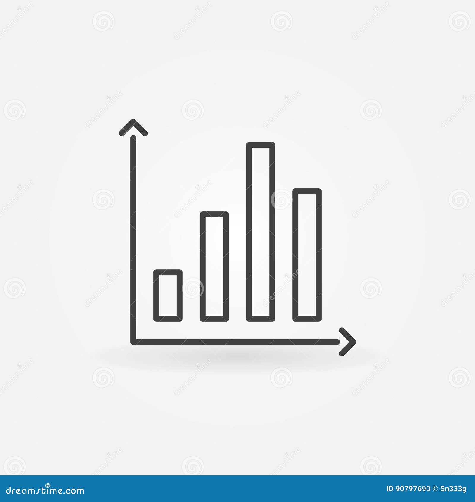 Bar chart icon stock vector. Illustration of graphic - 90797690