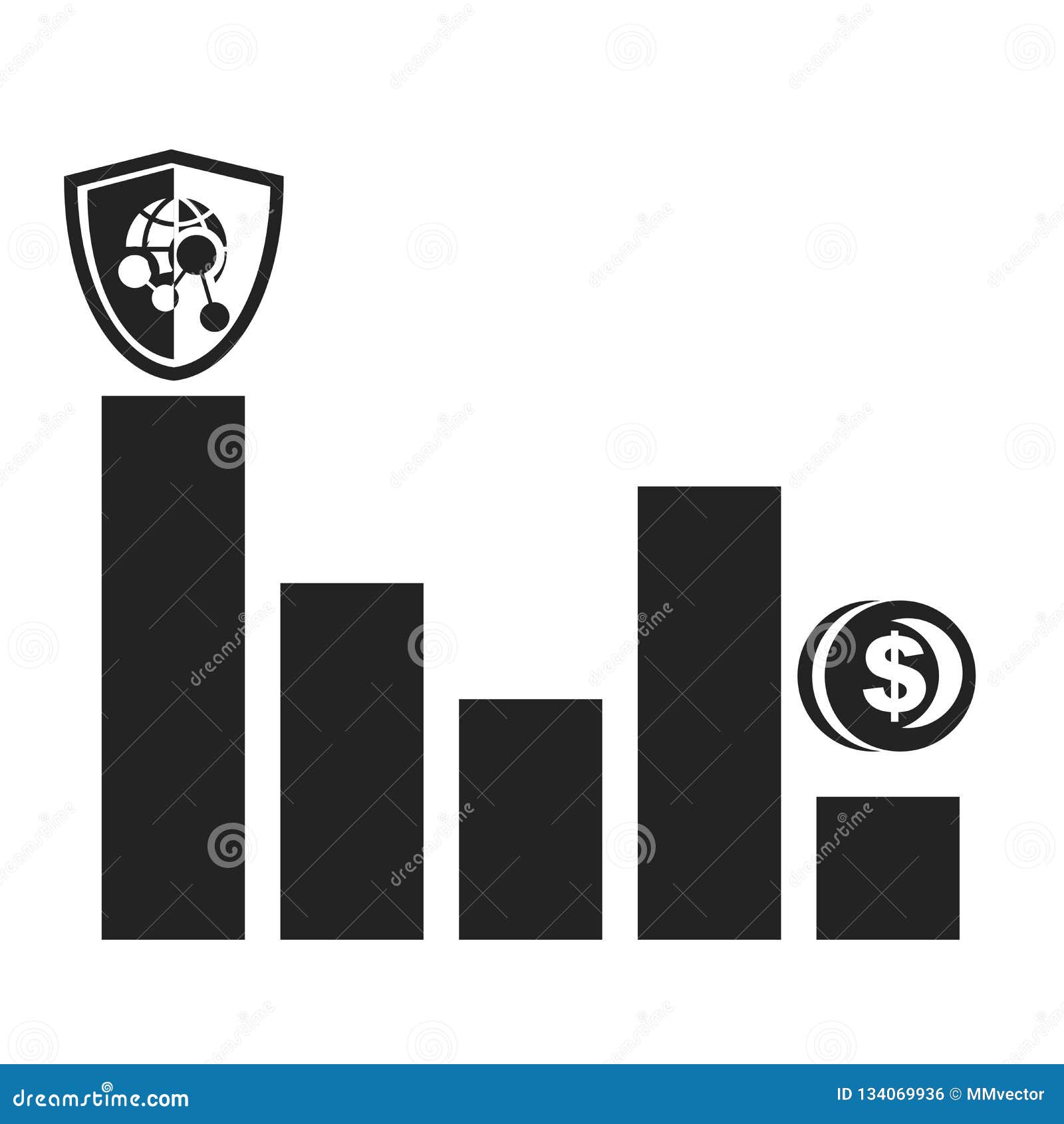 Bar Chart Icon Vector Sign and Symbol Isolated on White Background, Bar ...
