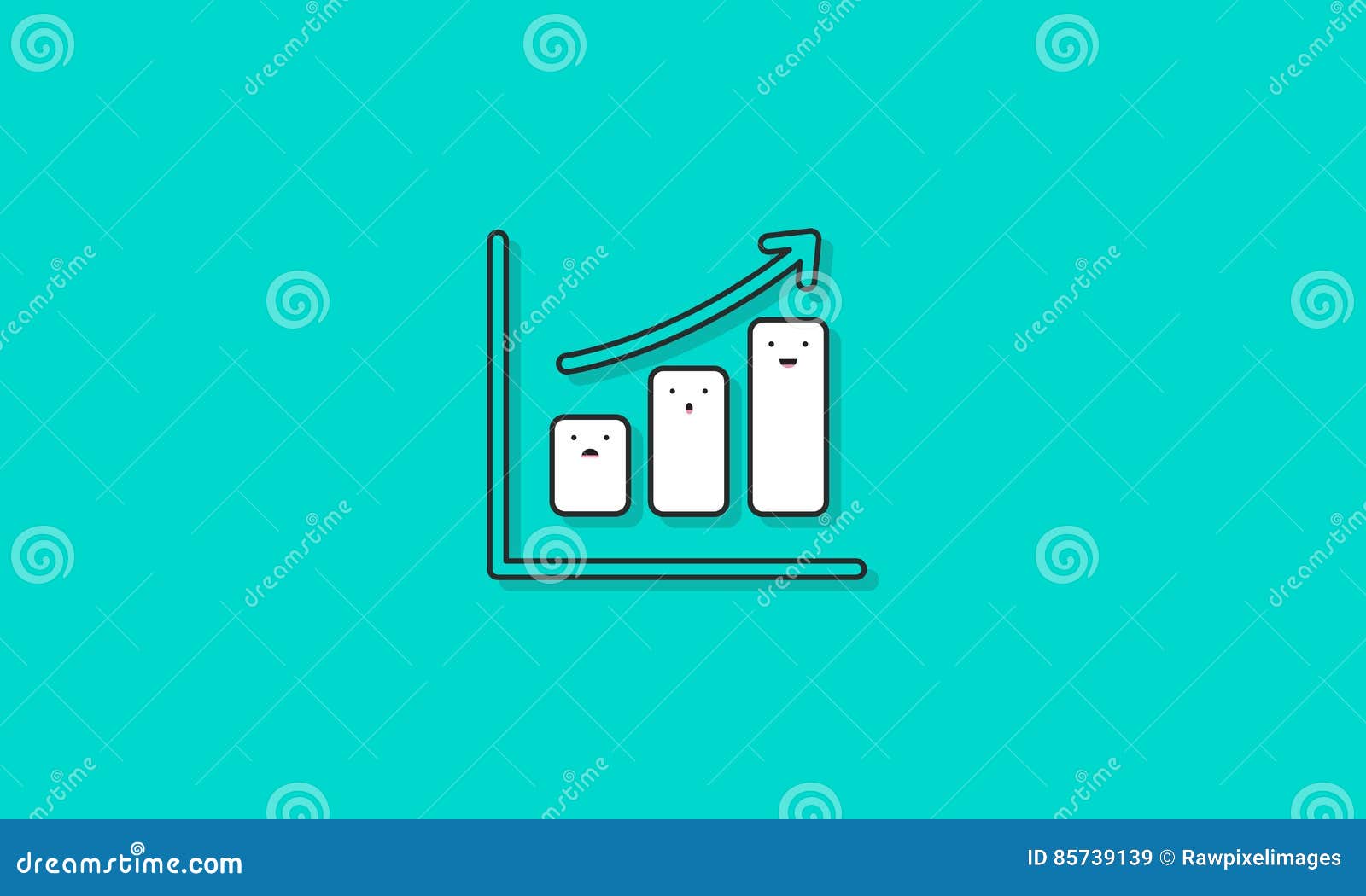 Bar Chart Increase Icon Vector Concept Stock Vector - Illustration of ...