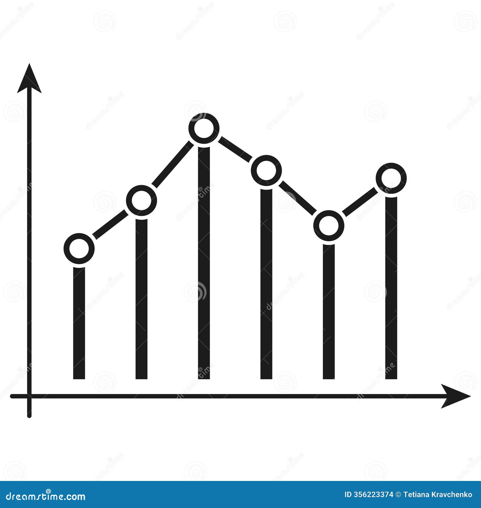 Bar Chart. Line Graph. Statistical Illustration. Vector Symbol Stock ...